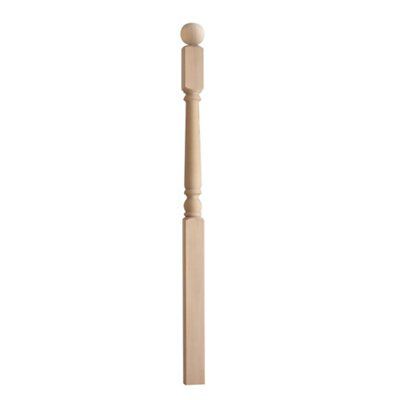 Hemlock Turned complete half newel post (H)1500mm (W)40mm