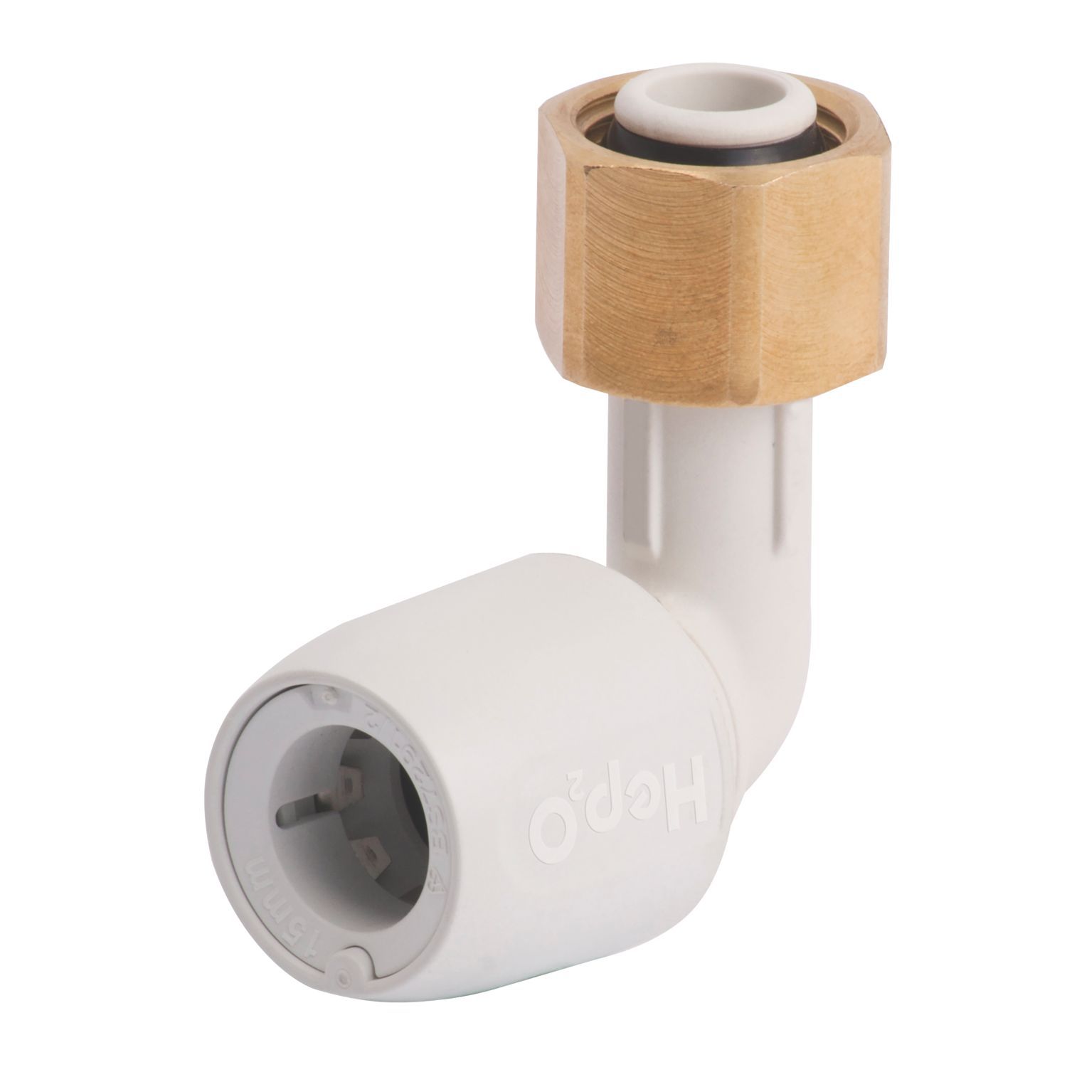 Hep2O Bent Push-fit Tap connector 15mm (L)63mm | DIY at B&Q