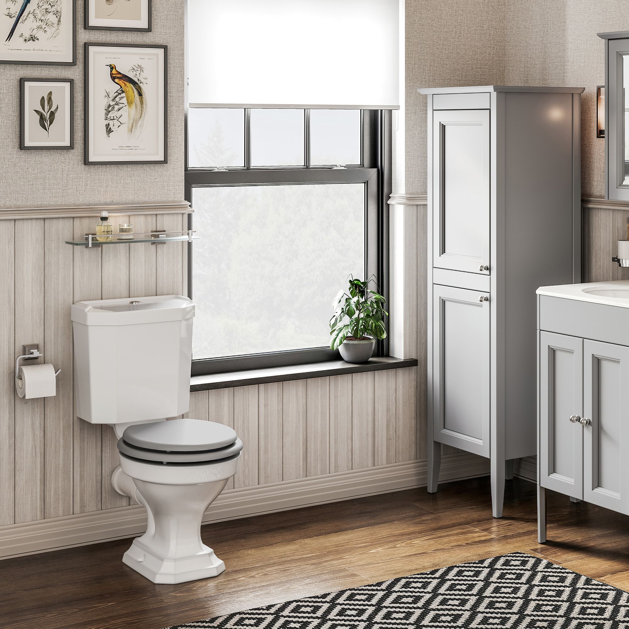 Heritage Upperton White Close-coupled Toilet with Soft close seat ...