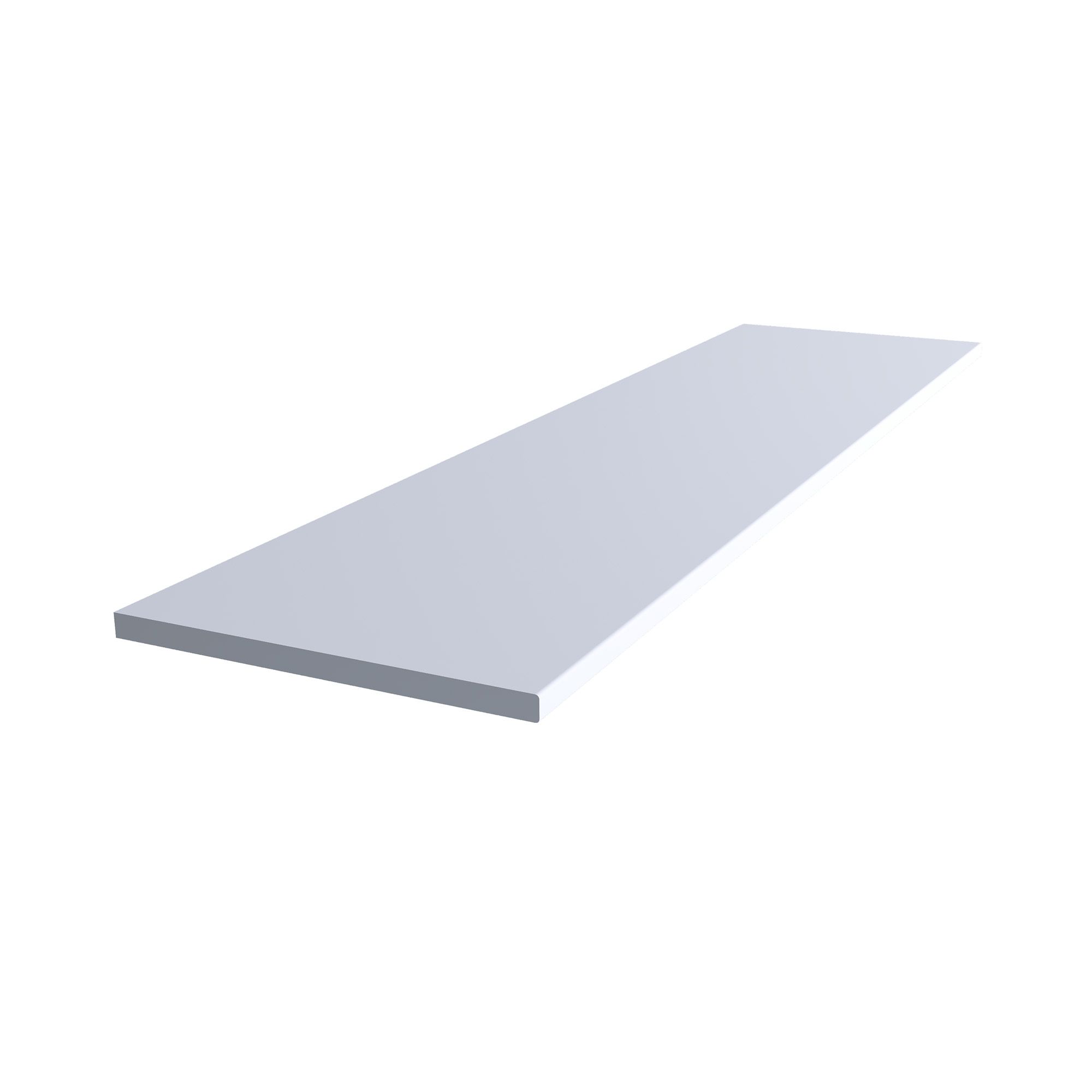 High gloss White Round edge Chipboard & laminate Worktop (T) 2.4cm x (L ...
