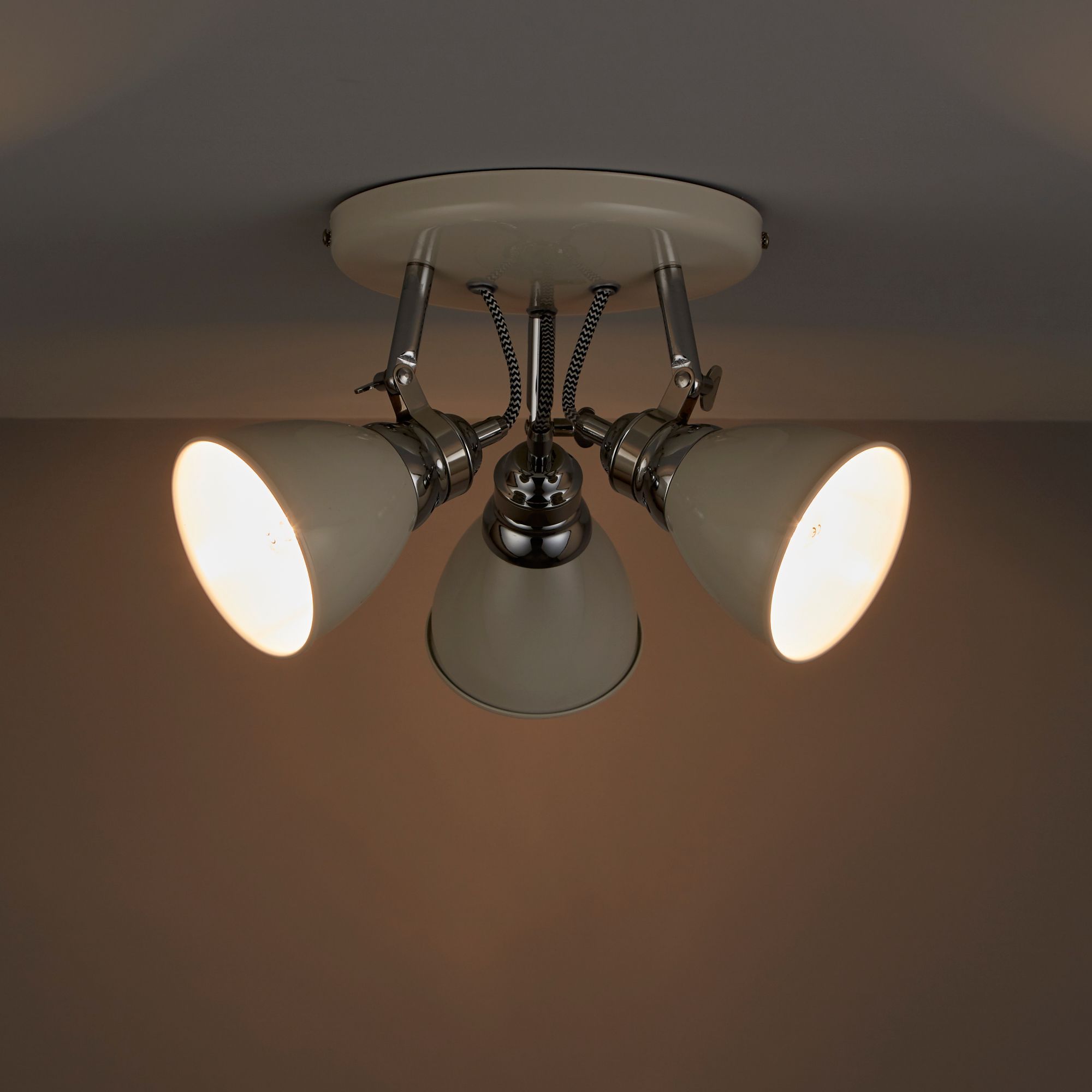 Hippolyta Gloss Limestone 3 Light Spotlight | DIY at B&Q