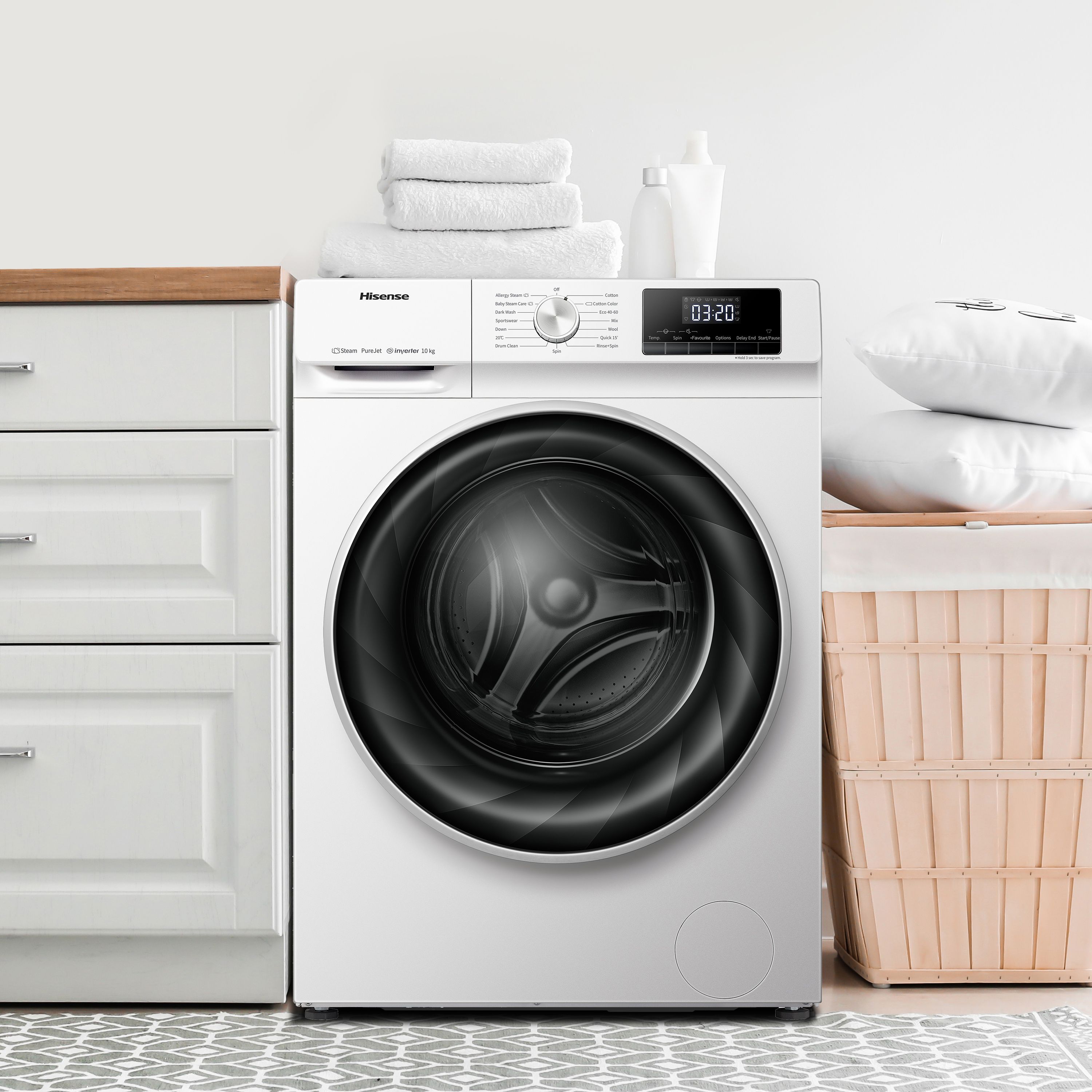 Hisense WFQY1014EVJM_WH 10kg Freestanding 1400rpm Washing machine - White