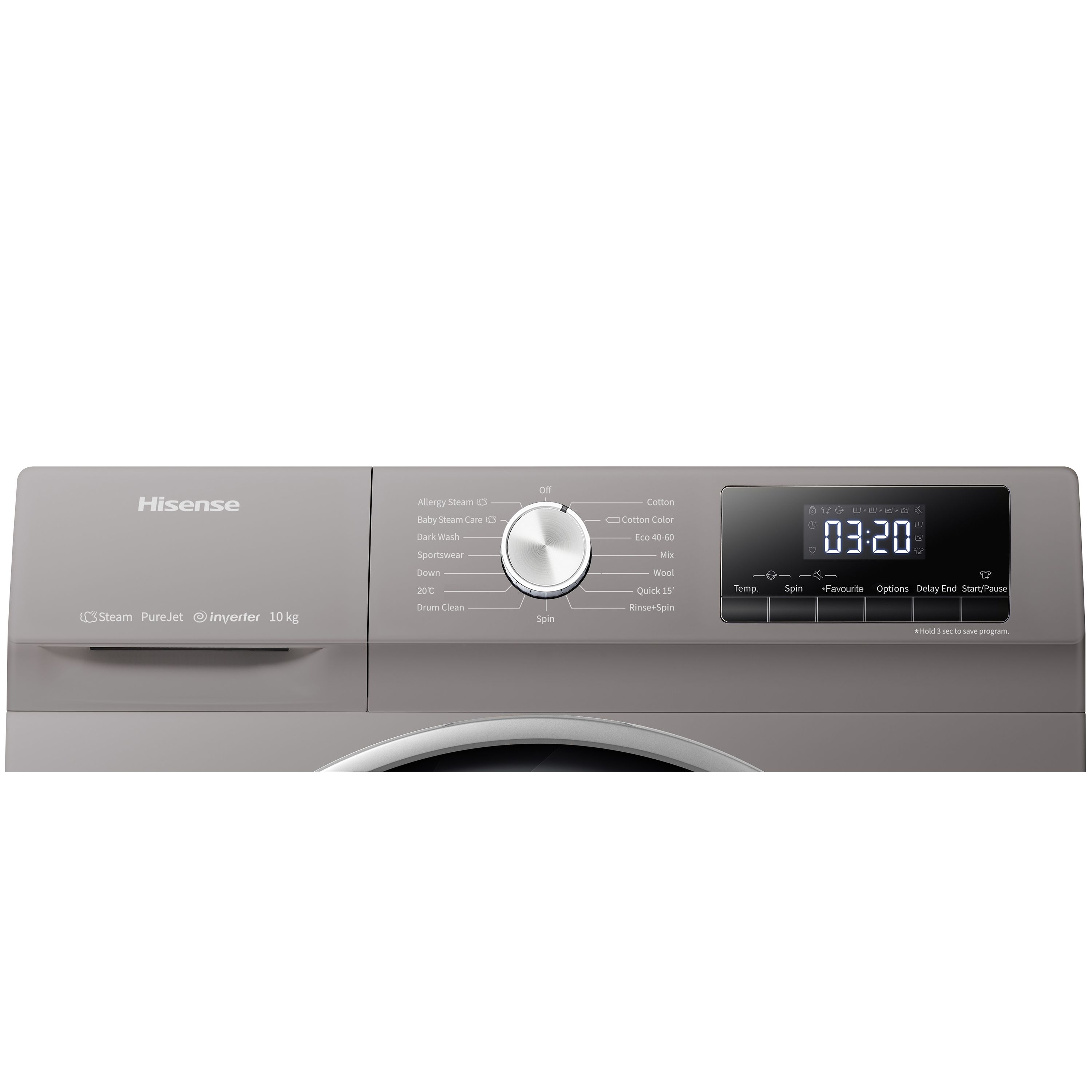 Hisense WFQY1014EVJMT 10kg Freestanding 1400rpm Washing machine - Graphite