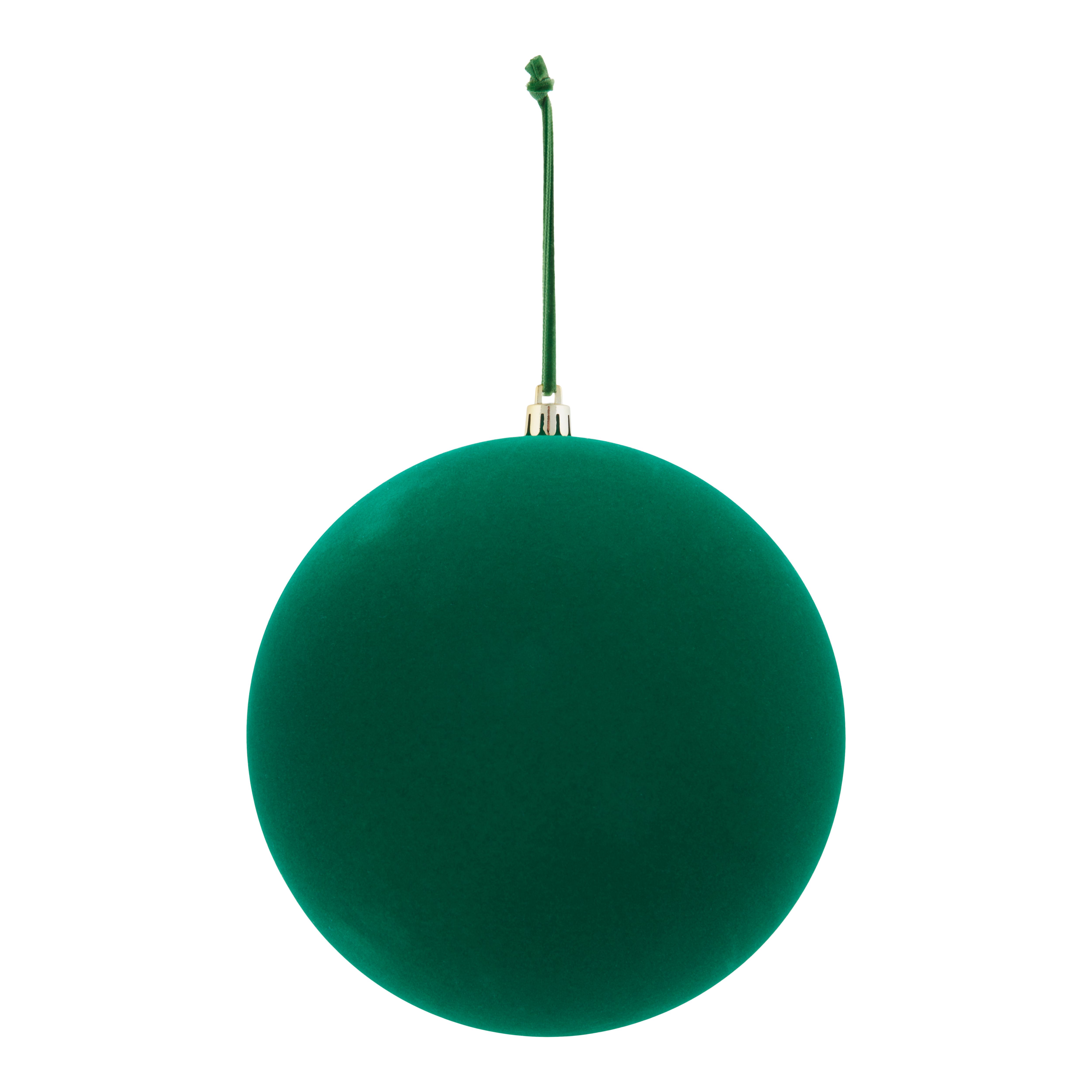 Historical twist Green Flocked effect Plastic Round Bauble (D) 150mm