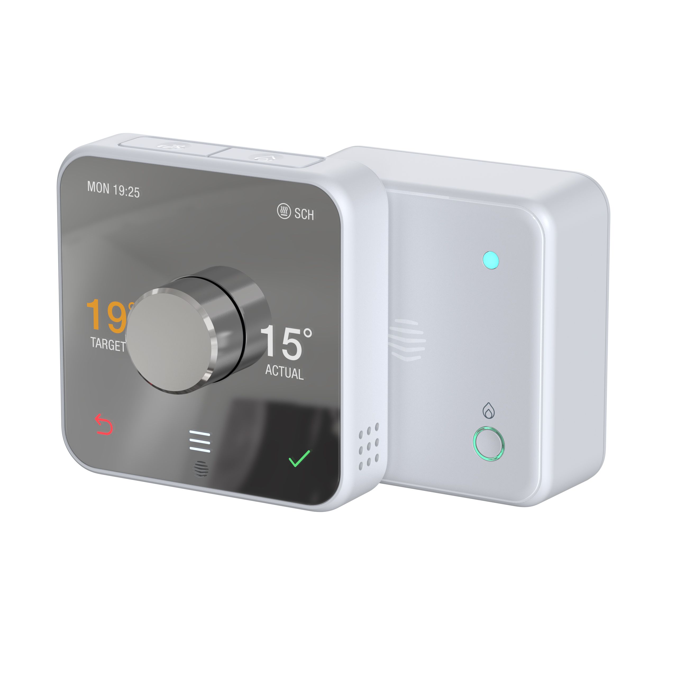 Hive V4 Hubless Opentherm 852109 Smart Combi boilers Thermostat, White Silver effect