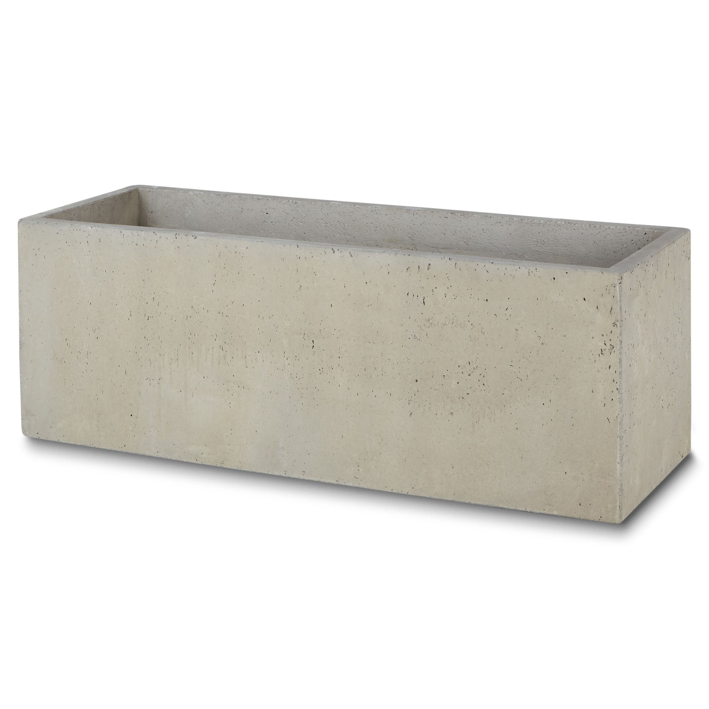 Hoa Light grey Plastic Rectangular Trough 100cm | DIY at B&Q
