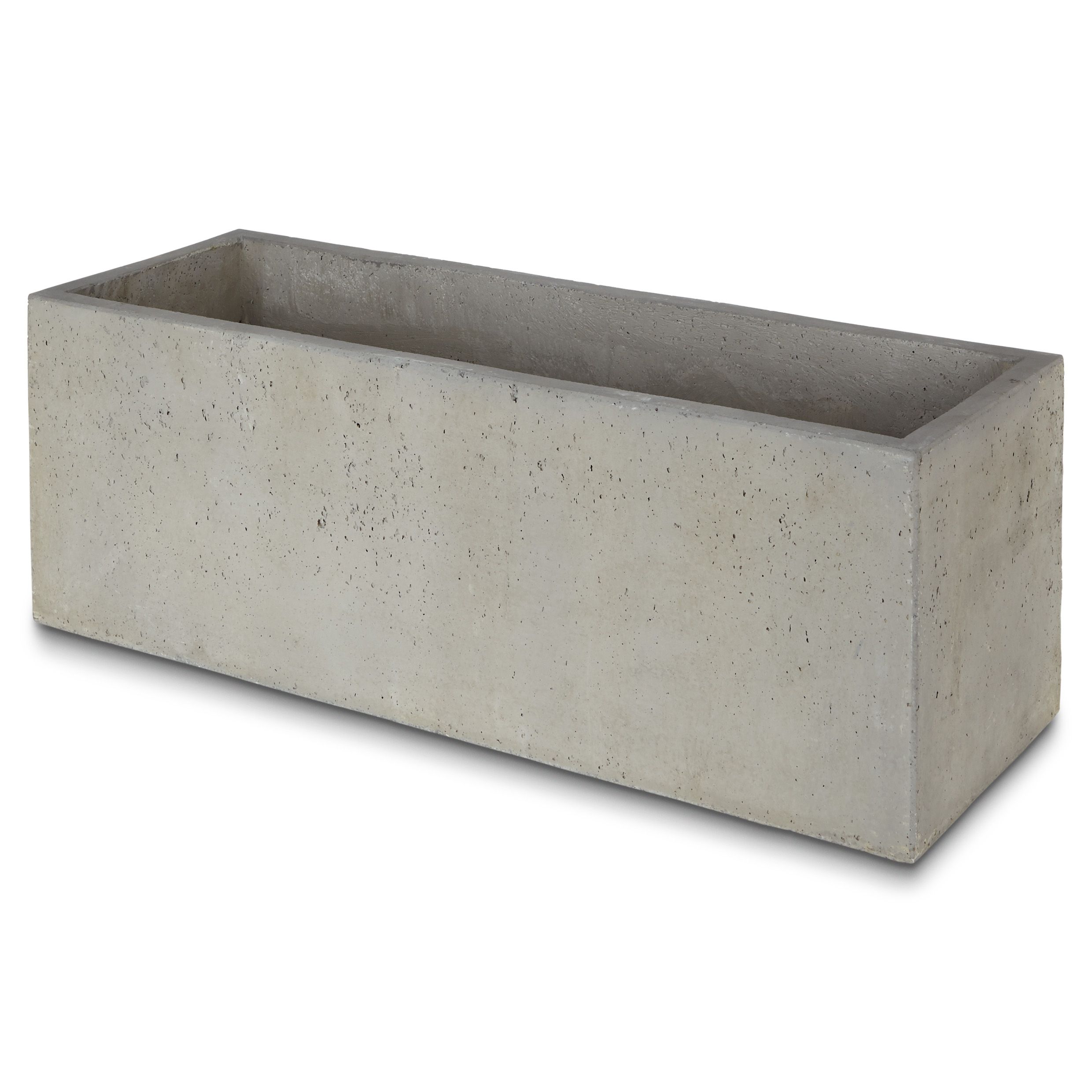 Hoa Light grey Plastic Rectangular Trough 80cm | DIY at B&Q