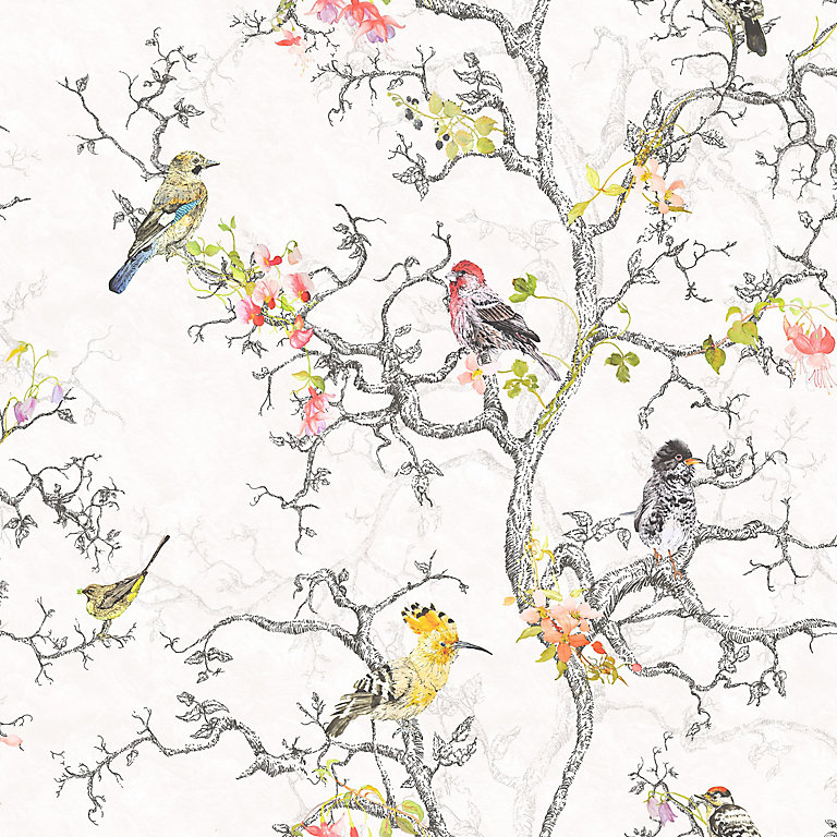 Holden Décor Statement Ornithology Multicolour Birds Metallic effect ... Holden Décor Statement Ornithology Multicolour Birds Metallic effect ...