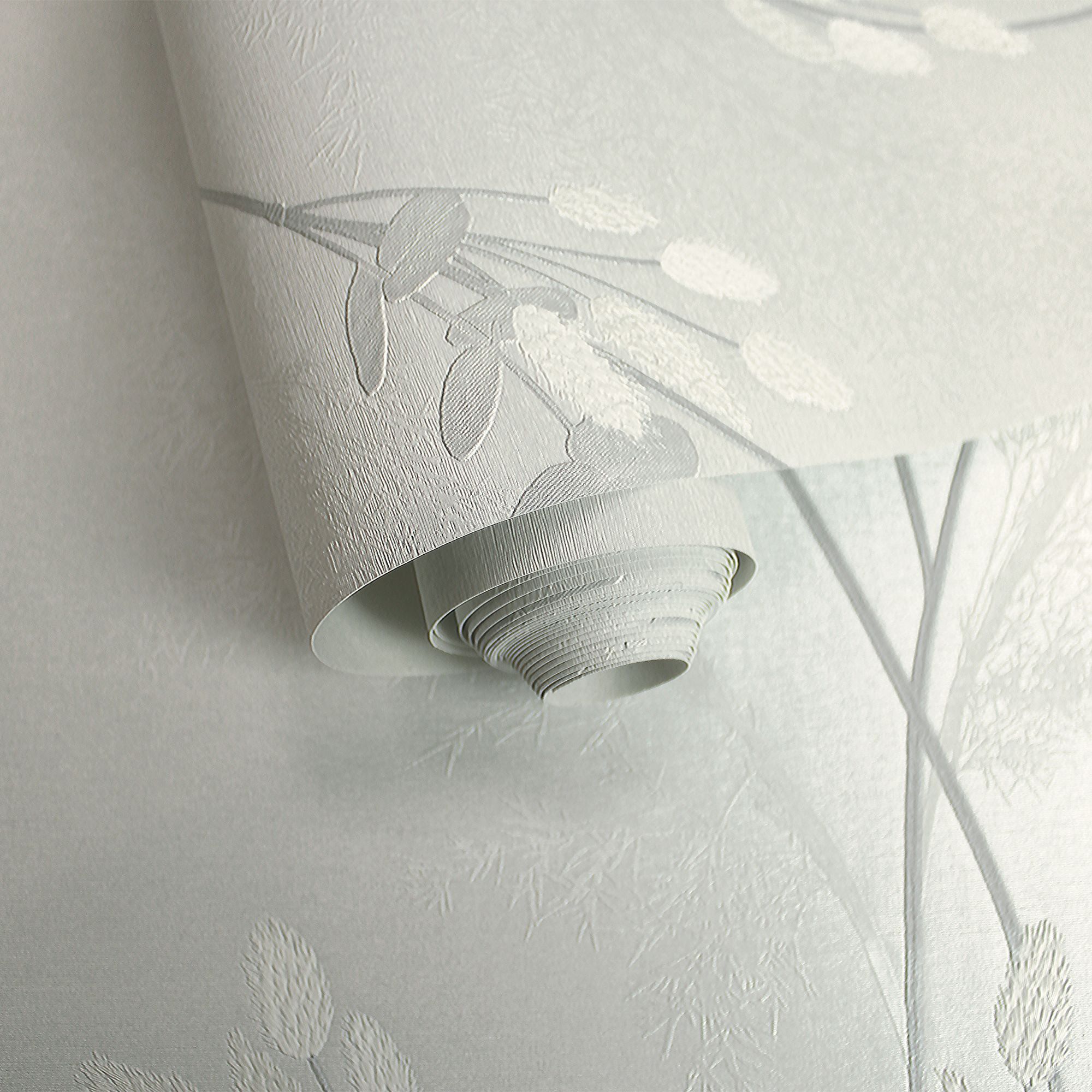Holden Décor White Floral Embossed Wallpaper | DIY at B&Q