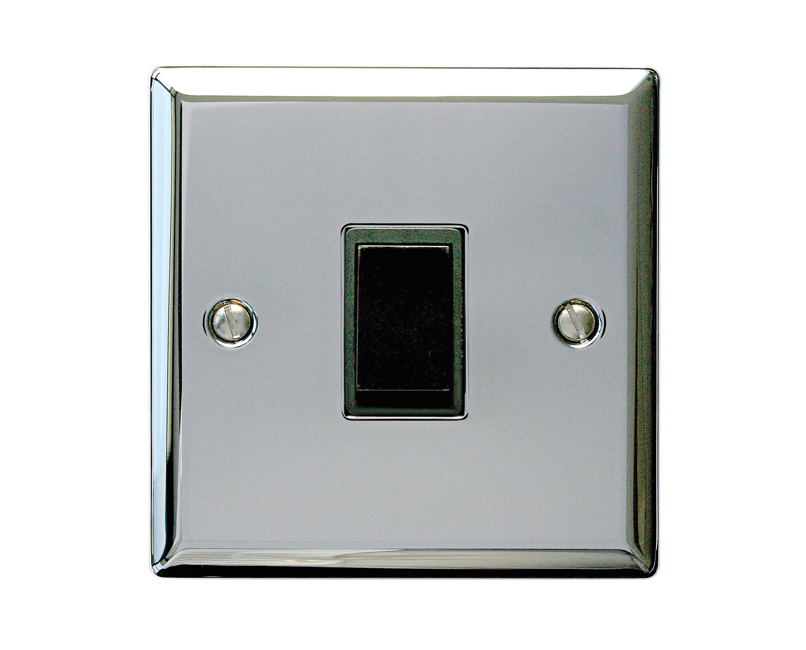 Holder 10A 2 way 1 gang Light switch Chrome effect