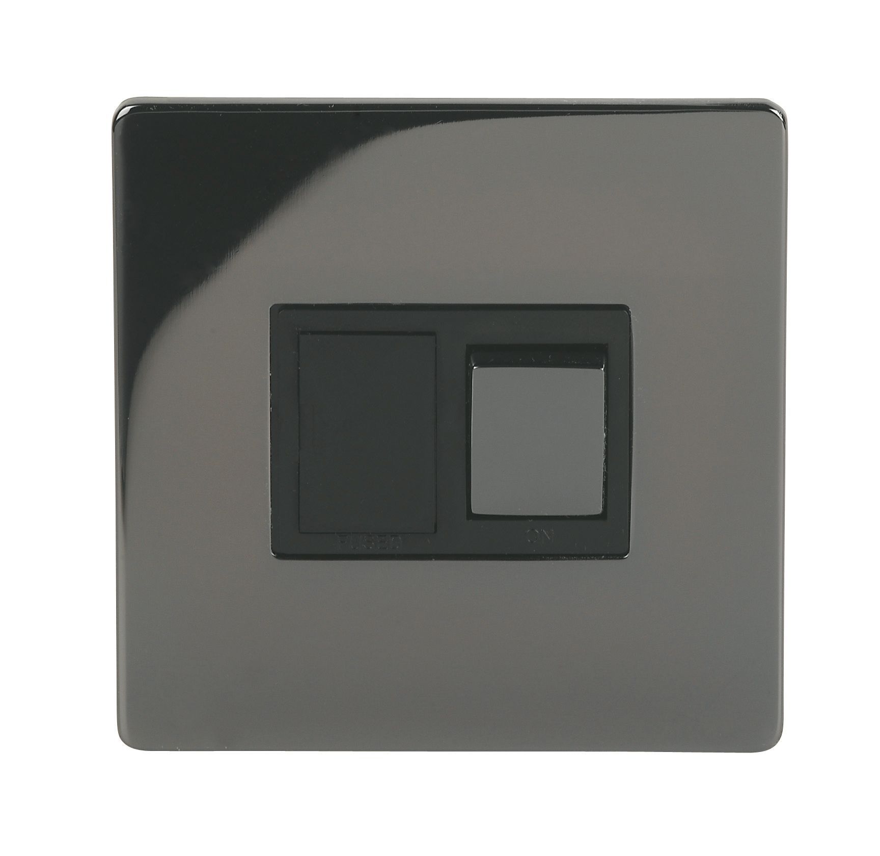 Holder 13A 1 way 1 gang Fused Switch Gloss Black Iridium effect