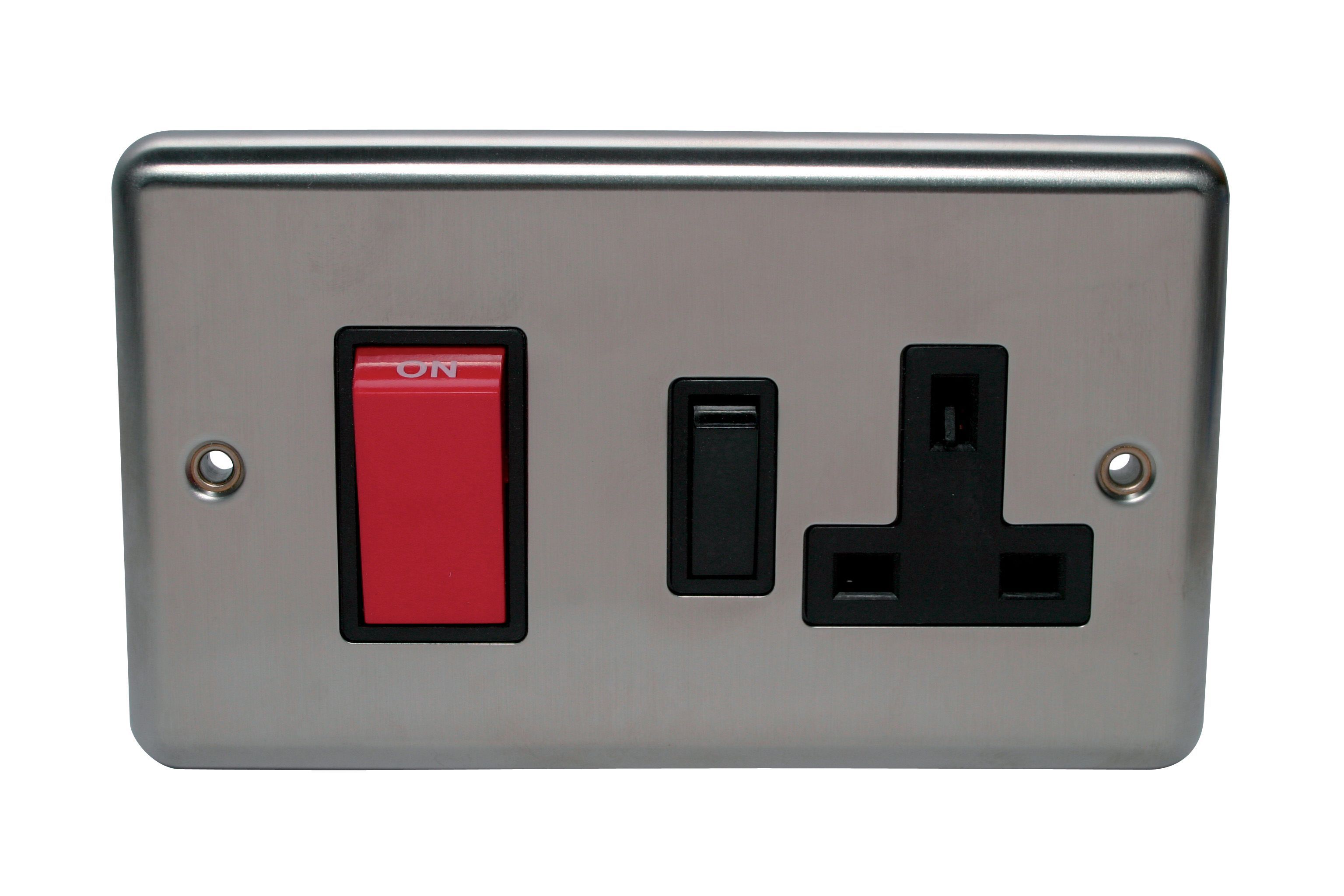 Holder 45A Stainless steel effect Rocker Control switch | DIY at B&Q