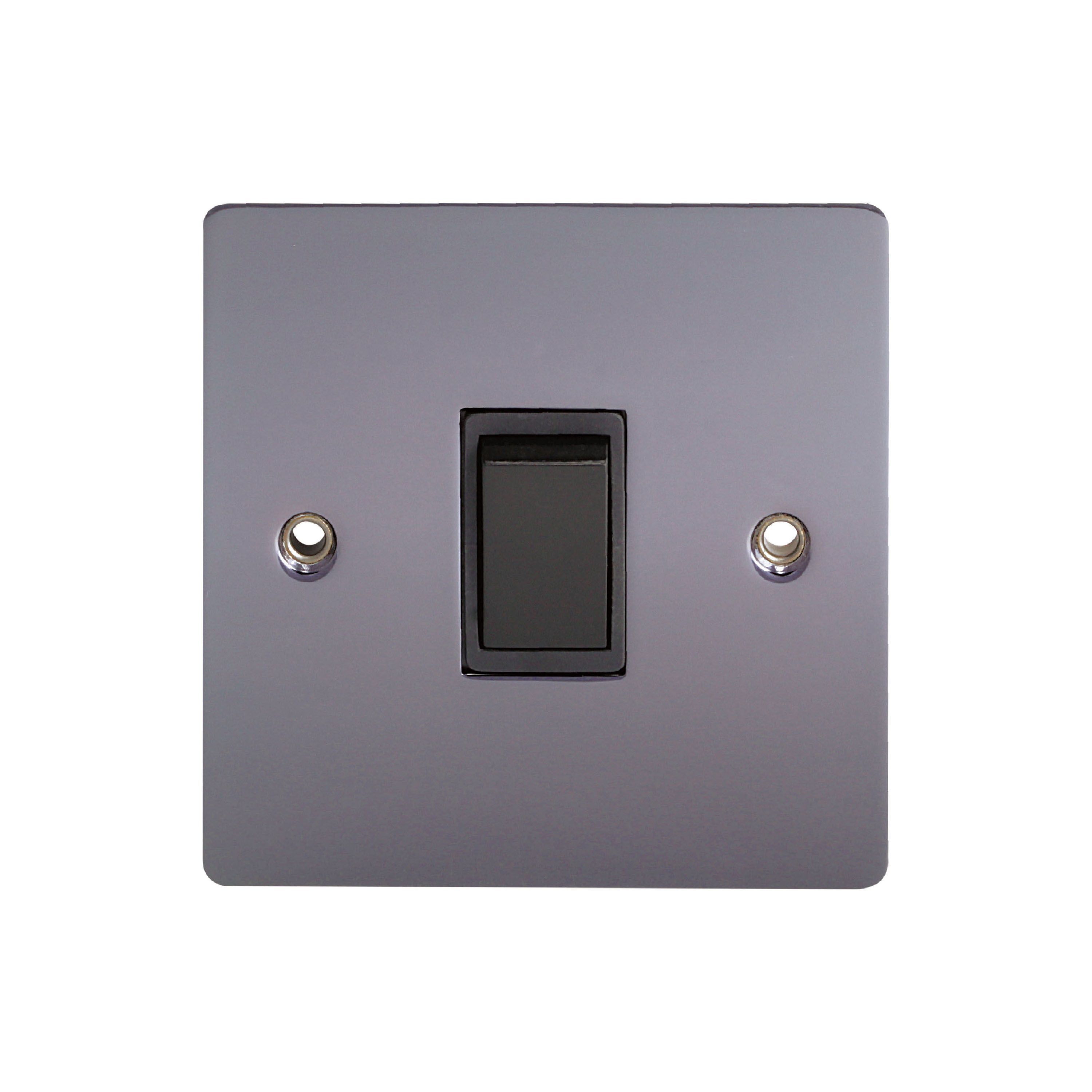 Holder Black Nickel 10A 2 way 1 gang Flat Light Switch | DIY at B&Q