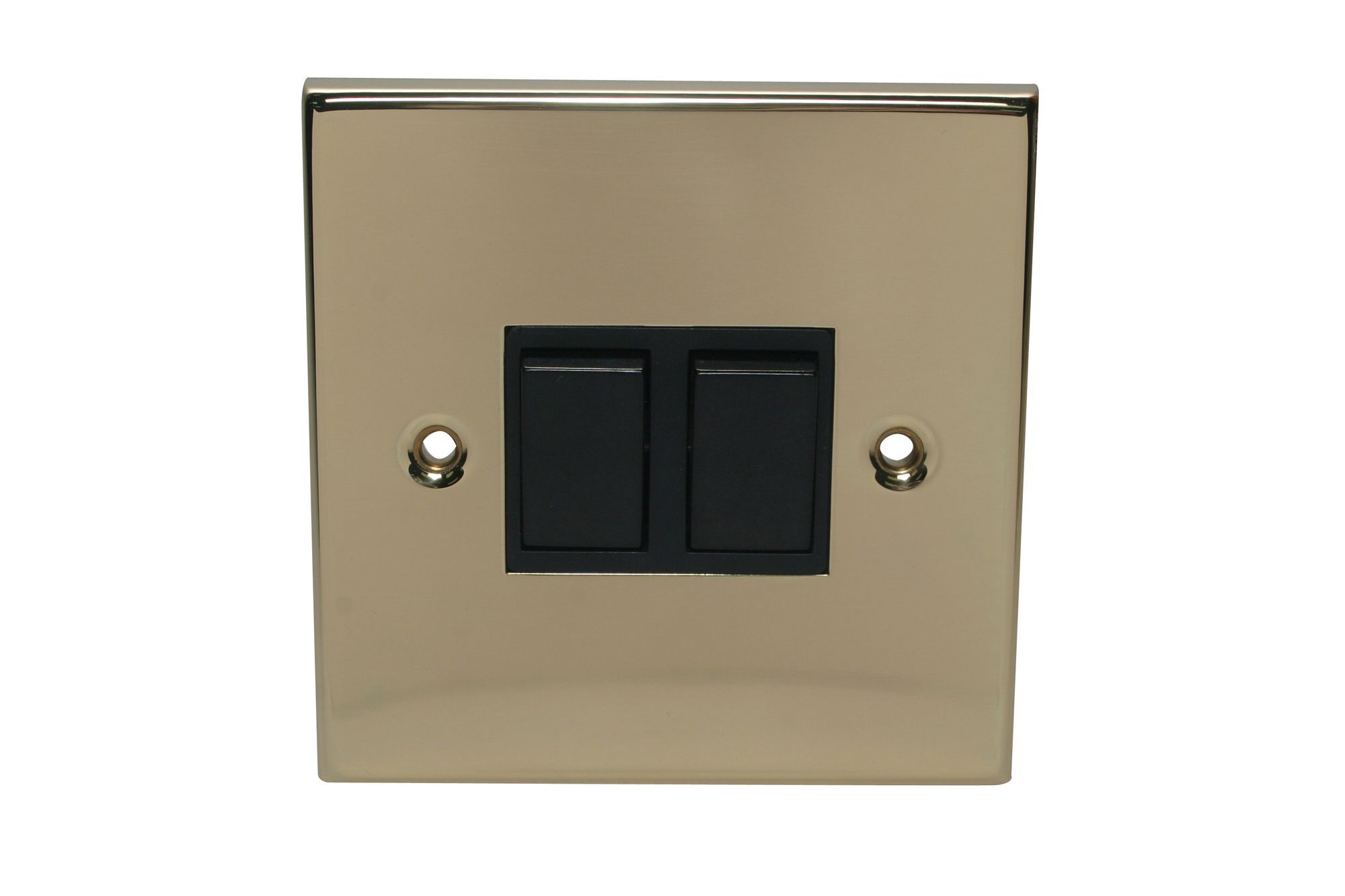 Holder Brass 10A 2 way 2 gang Raised Light Switch | DIY at B&Q