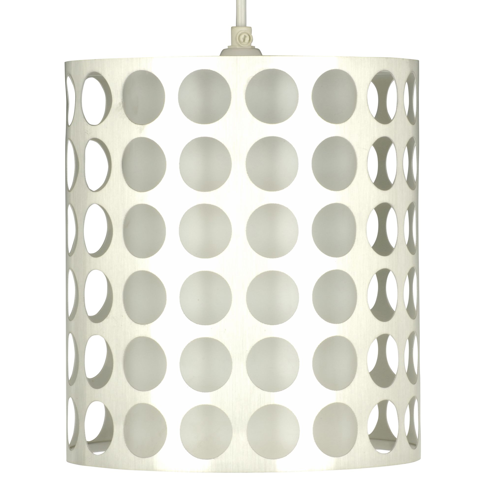 Holey Chrome effect Cylinder Circular Light shade (D)20.5cm