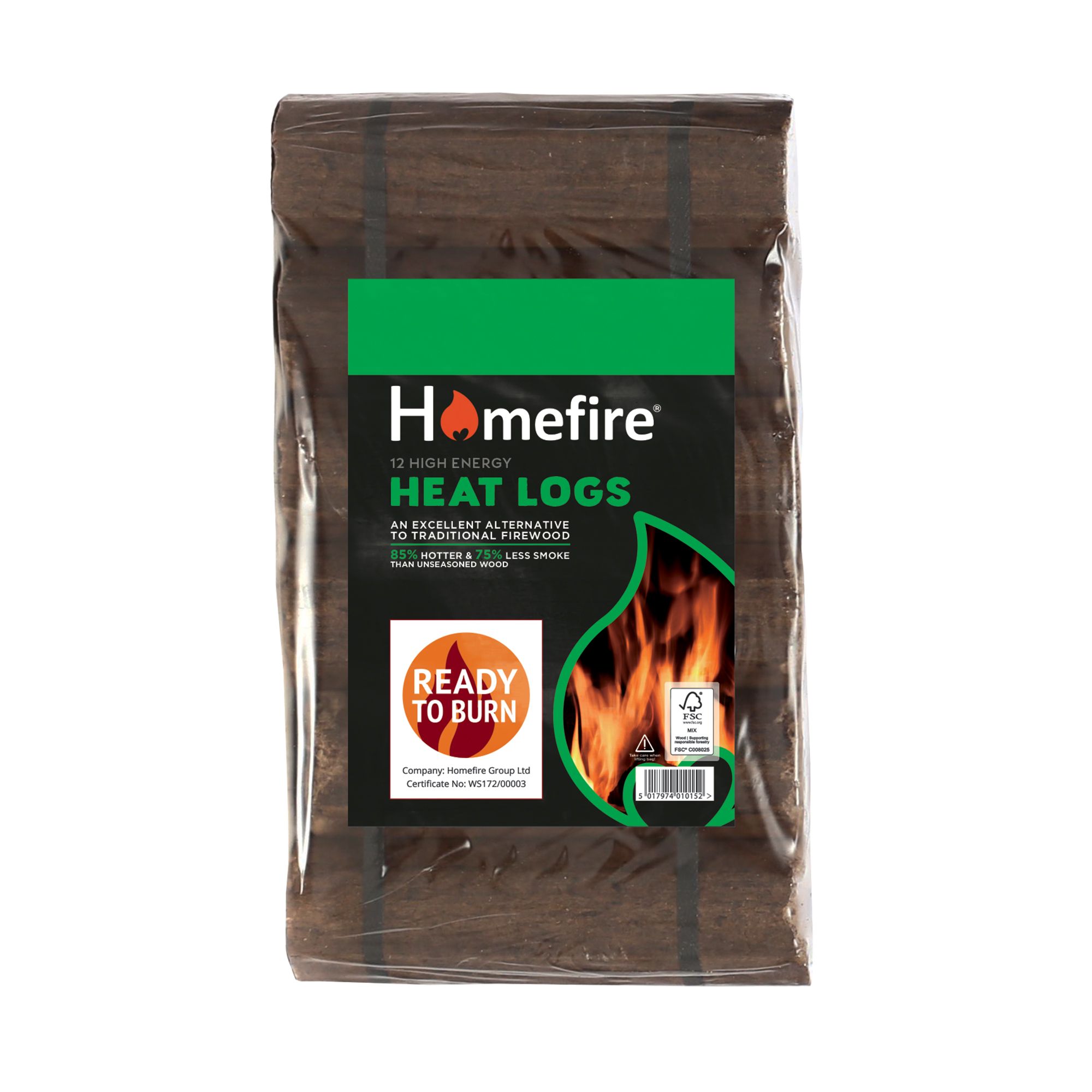 Homefire Shimada Heat log, Pack of 12