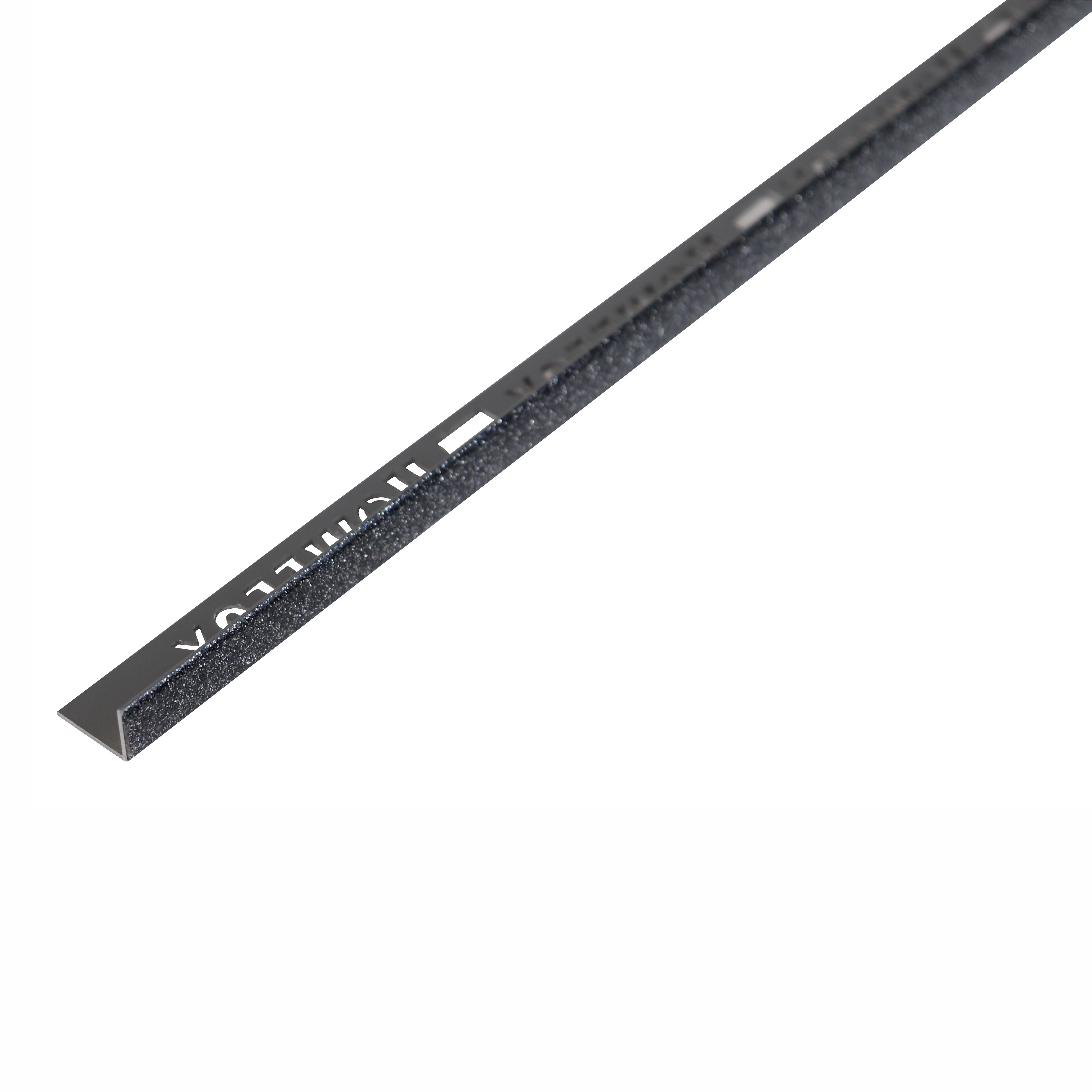 Homelux Polished Grey Glitter Silver effect 10mm Straight Aluminium ...