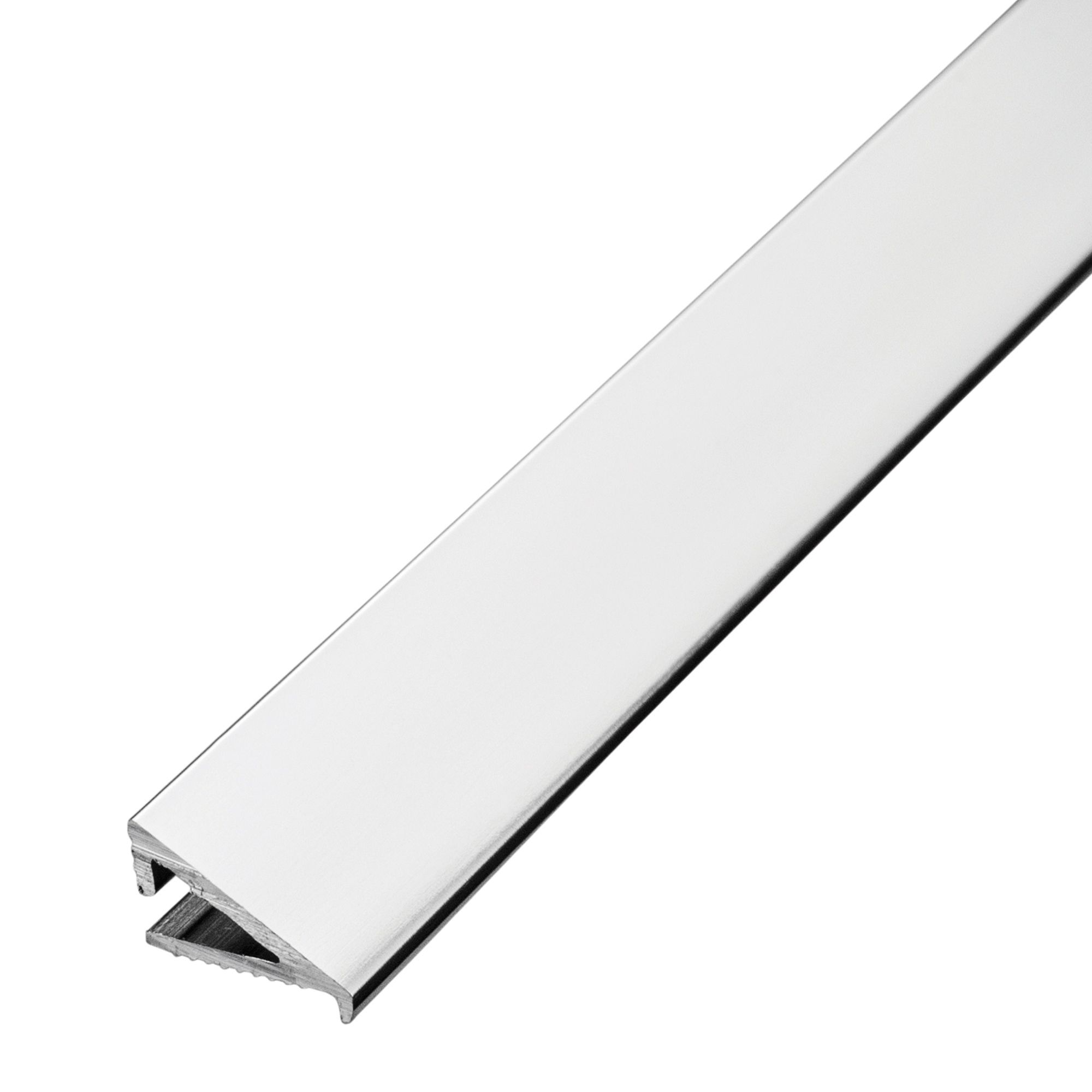 Homelux Polished Silver effect 10mm Triangle Aluminium Tile trim | DIY ...