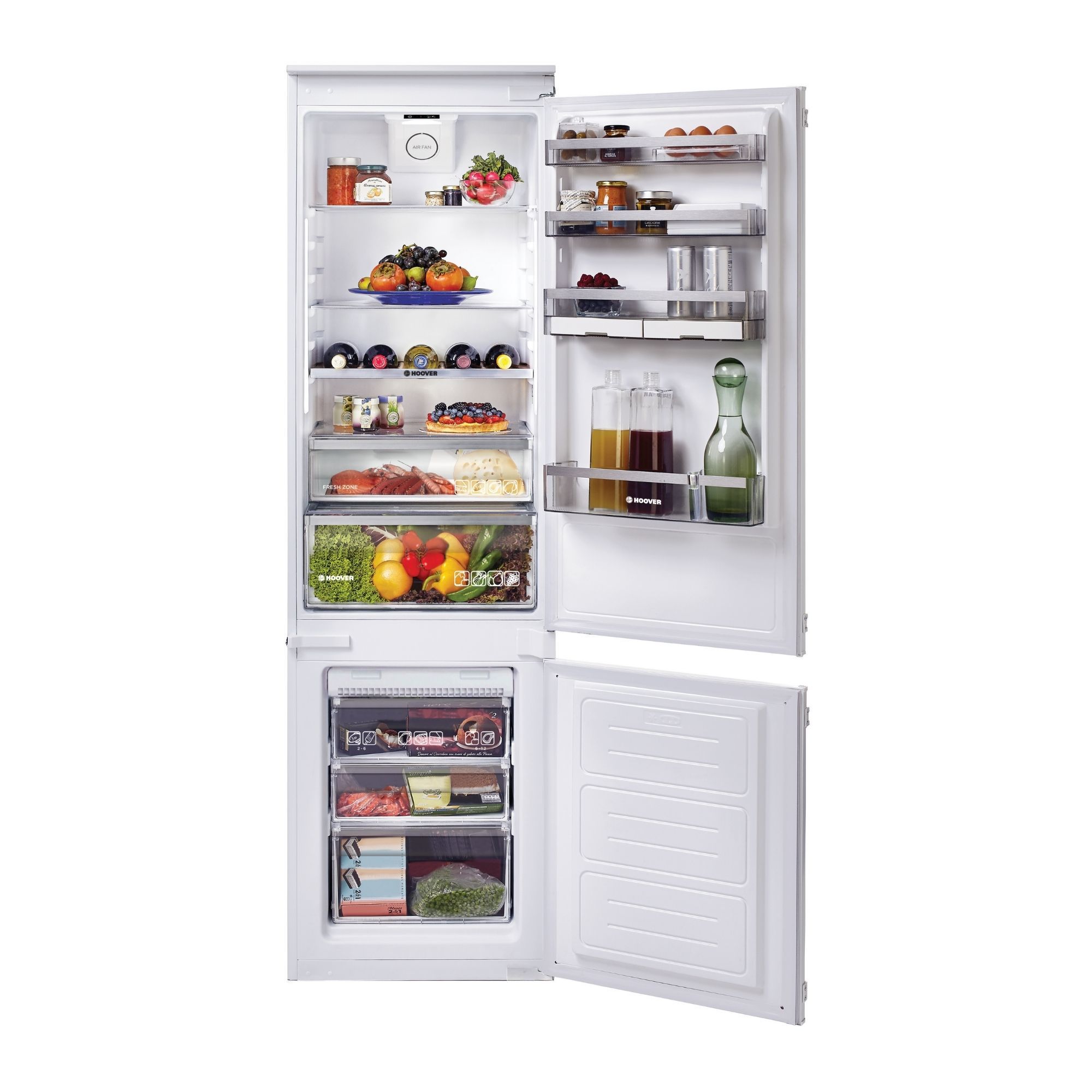 Hoover BHBF182NUK 70:30 Integrated Frost free Fridge freezer - White