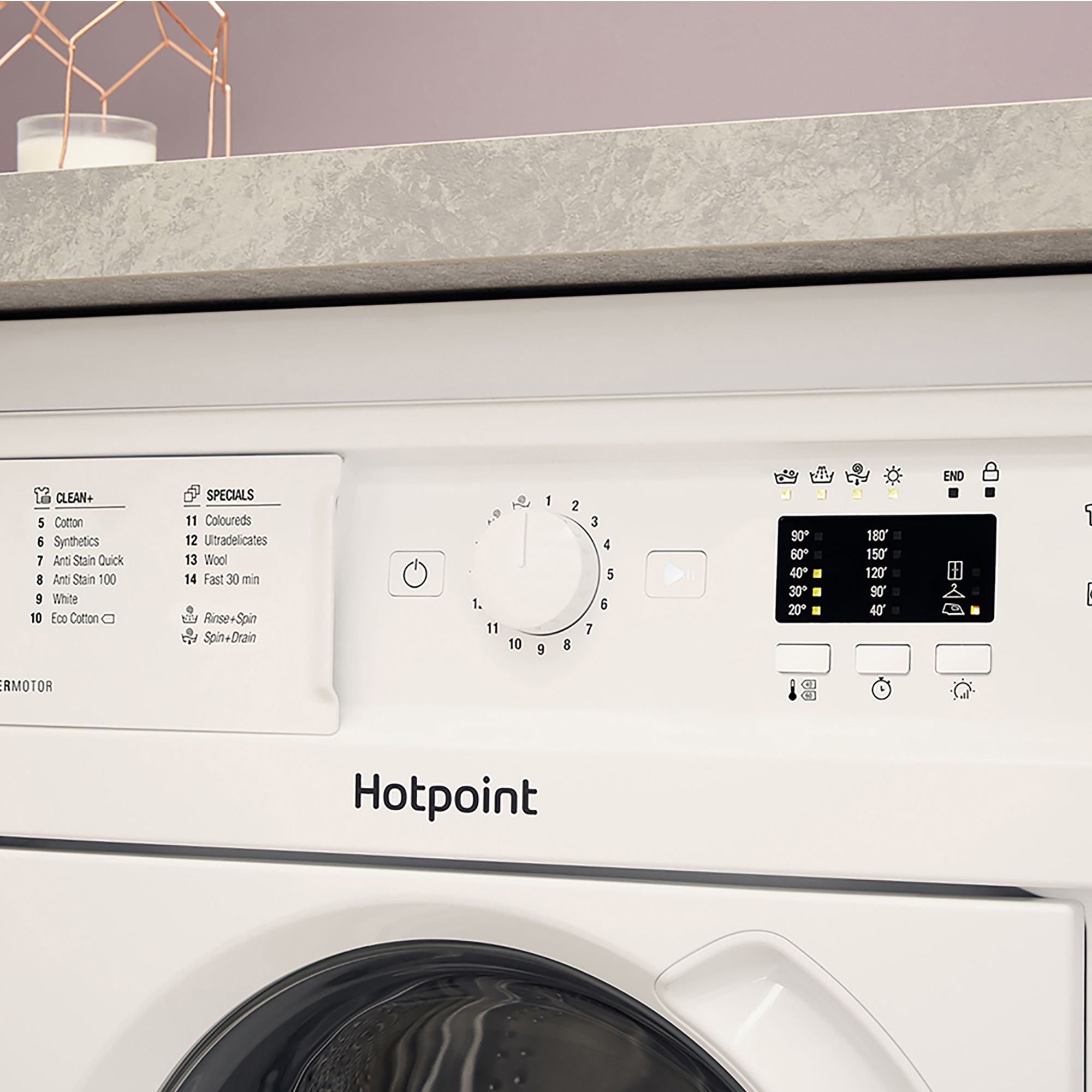 Hotpoint BIWDHG75148UKN_WH 7kg/5kg Built-in Condenser Washer dryer - White