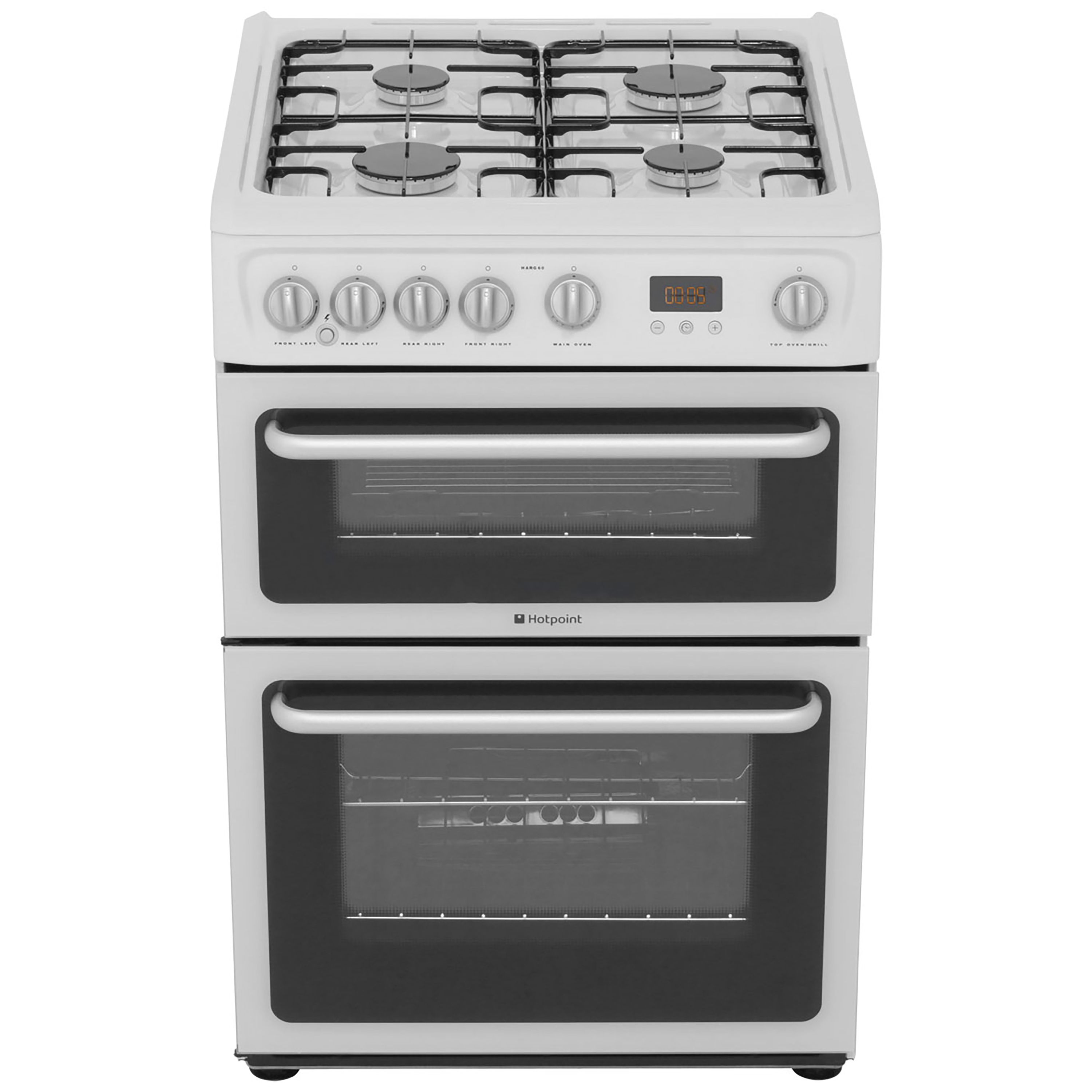 HOTPOINT HARG60K 60CM DOUBLE GAS COOKER WITH GAS HOB - WHITE