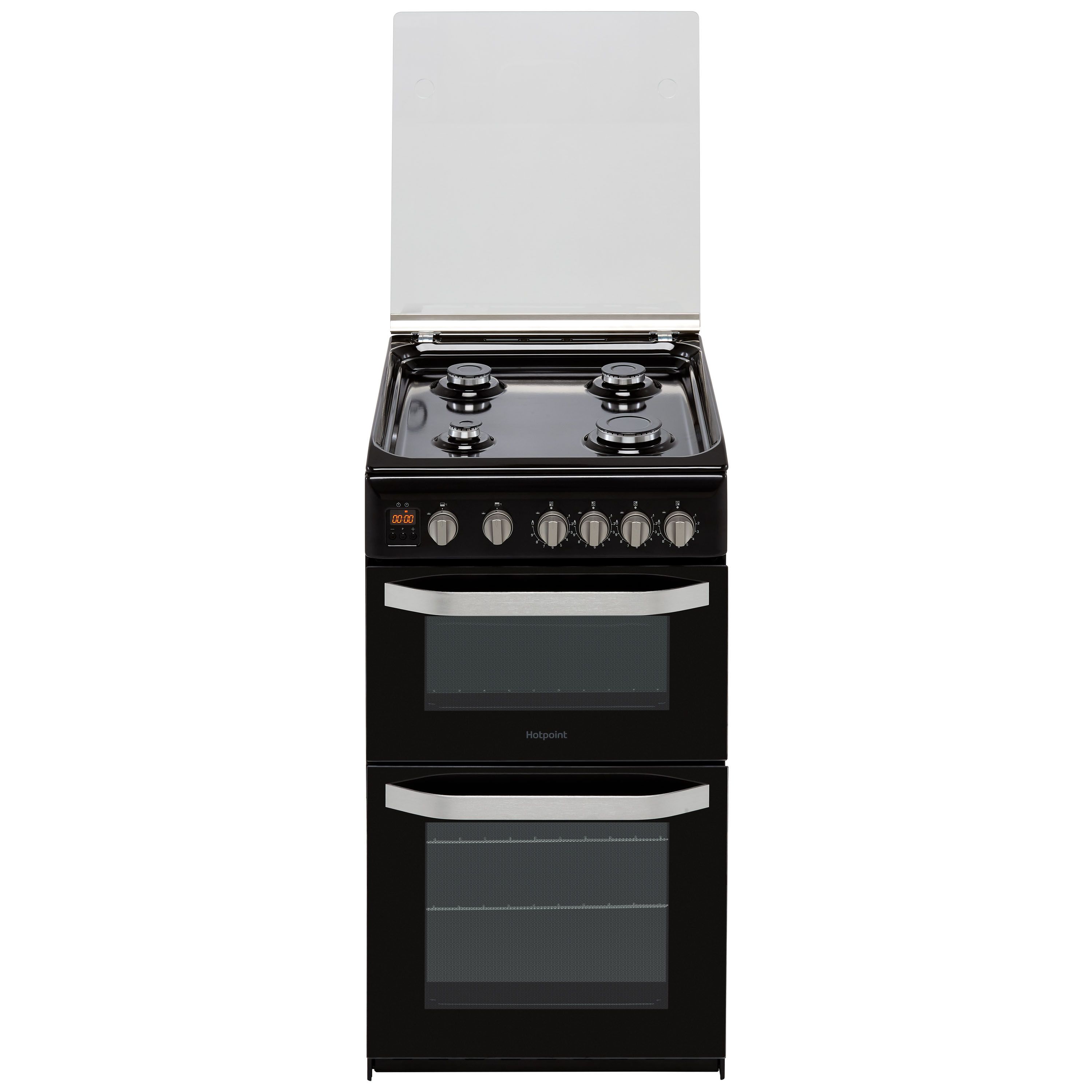 Hotpoint HD5G00CCBK/UK 50cm Double Gas Cooker with Gas Hob - Black