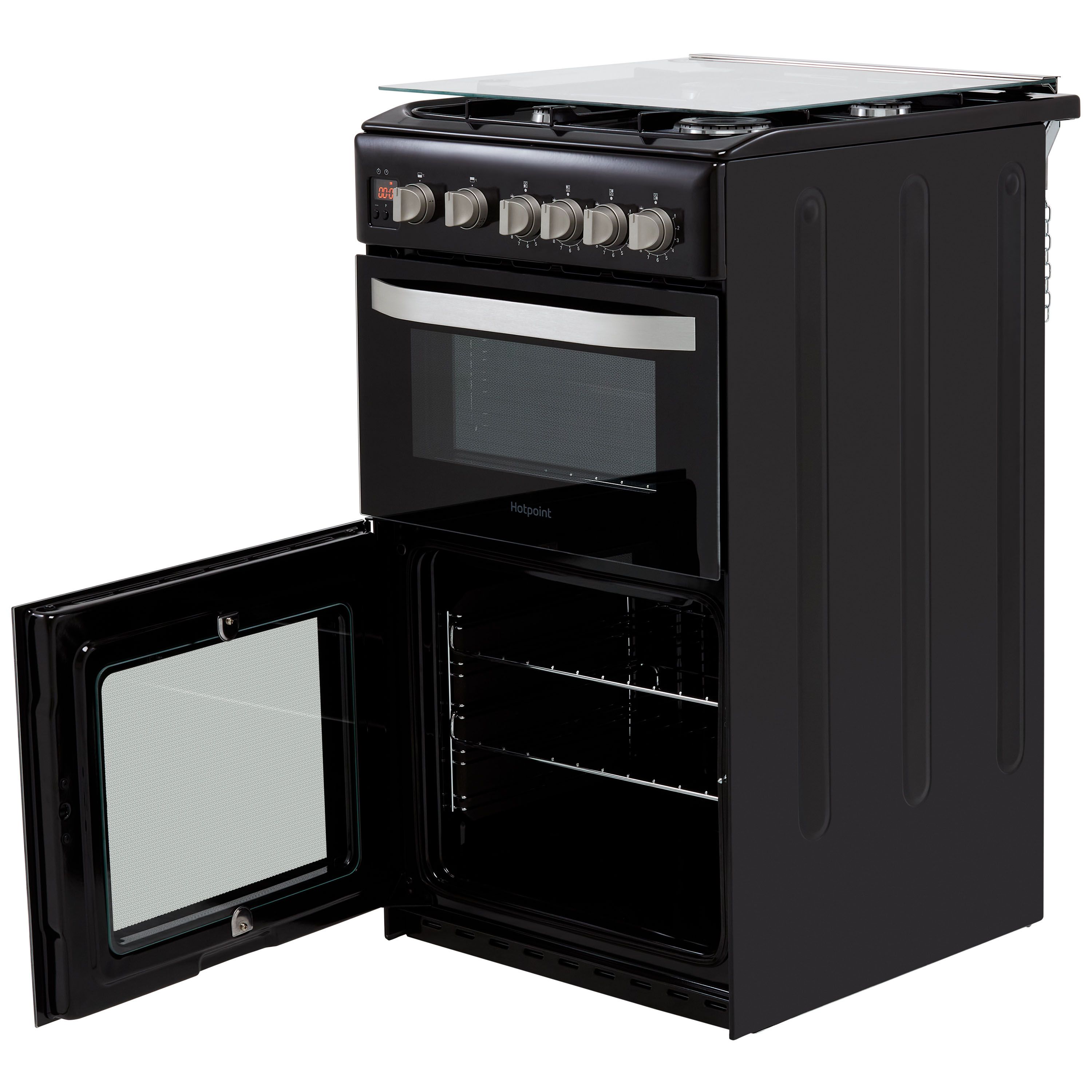 Hotpoint HD5G00CCBK/UK 50cm Double Gas Cooker with Gas Hob - Black