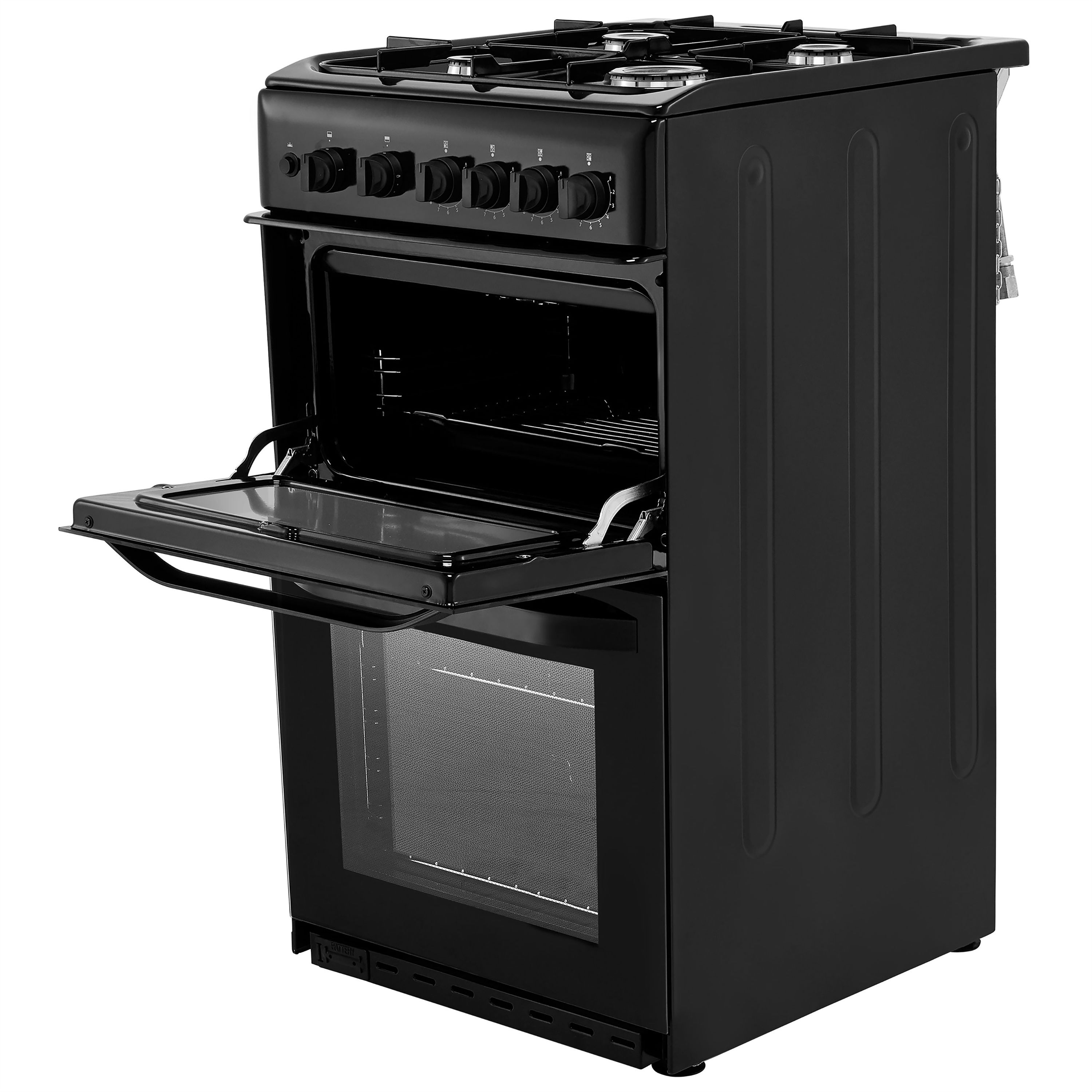 Hotpoint HD5G00KCB_BK 50cm Double Gas Cooker with Gas Hob - Black