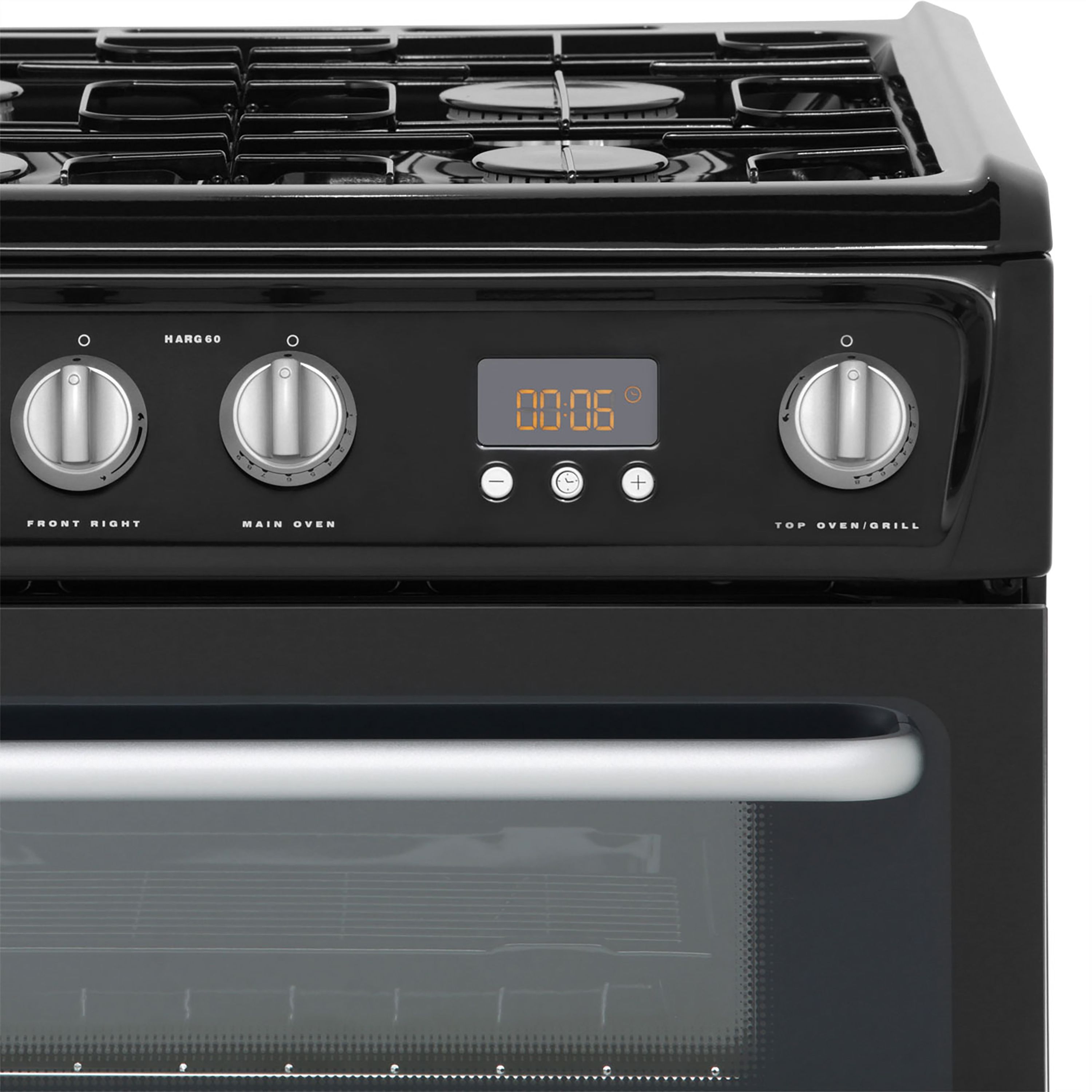 Hotpoint HDE3211BWUK 60cm Double Gas Cooker with Gas Hob - Black