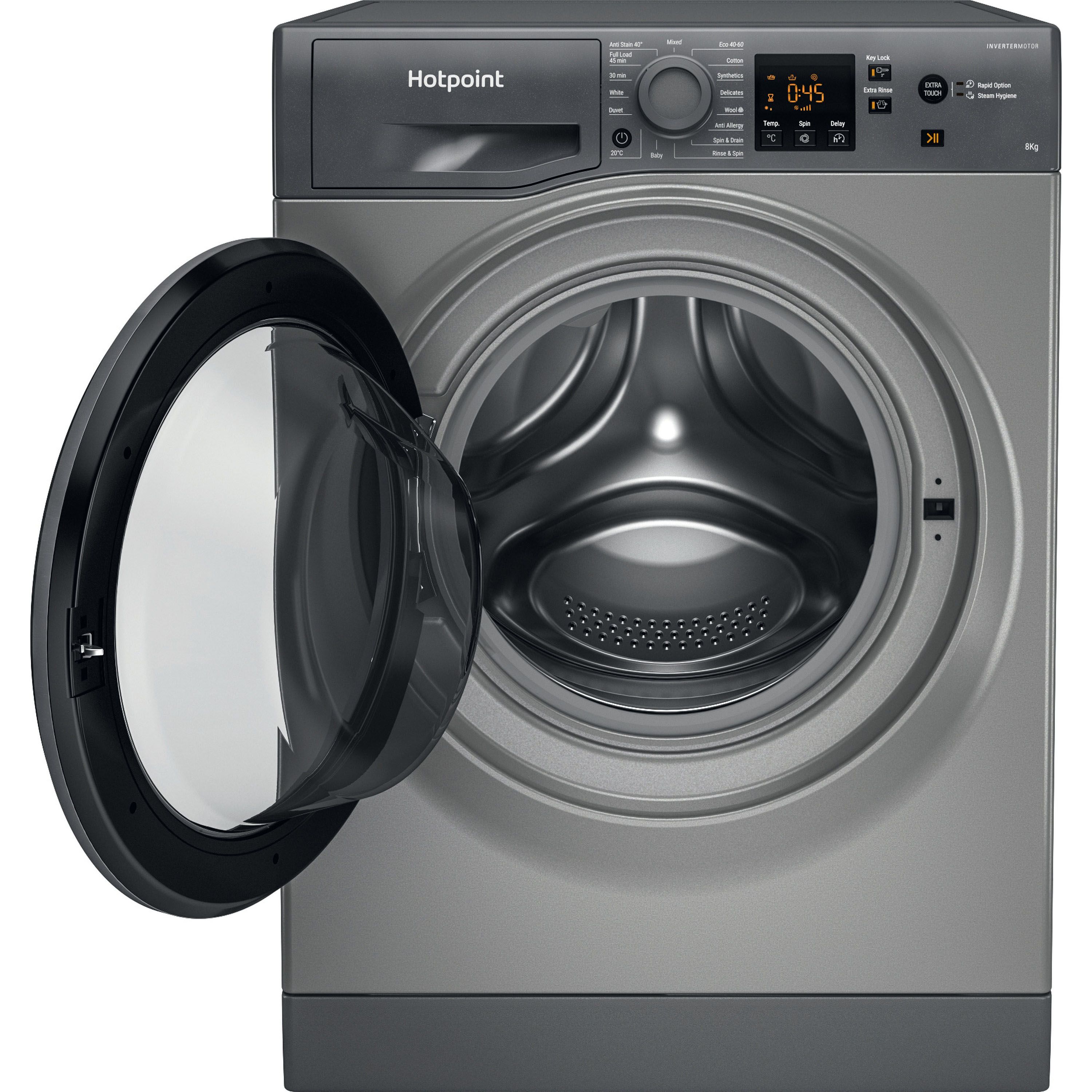 Hotpoint NSWM845CGGUKN_GH 8kg Freestanding 1400rpm Washing machine ...
