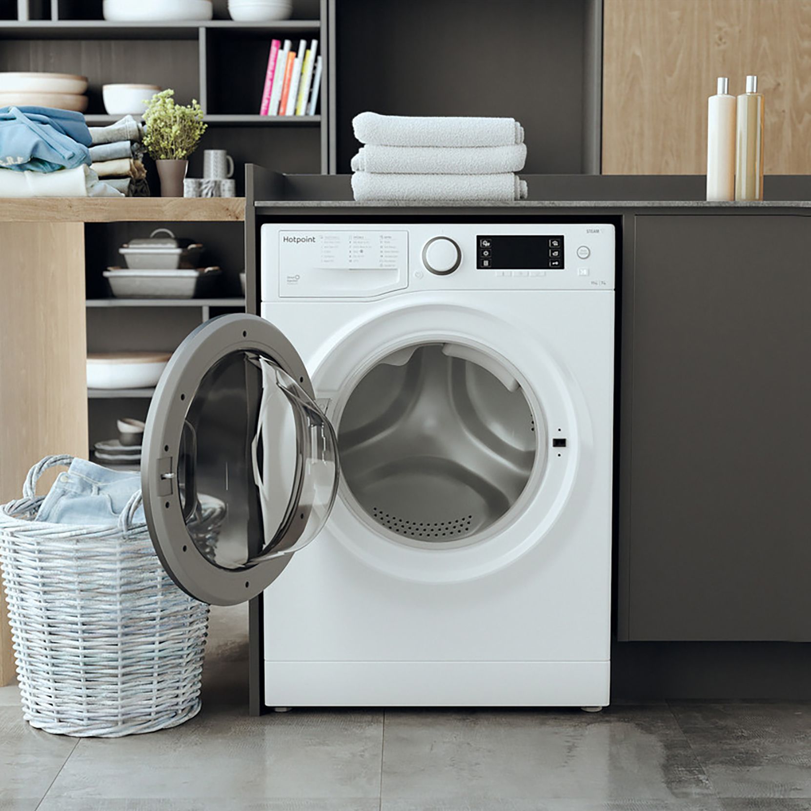 Hotpoint RD1176JDUKN_WH 11kg/7kg Freestanding Condenser Washer dryer ...