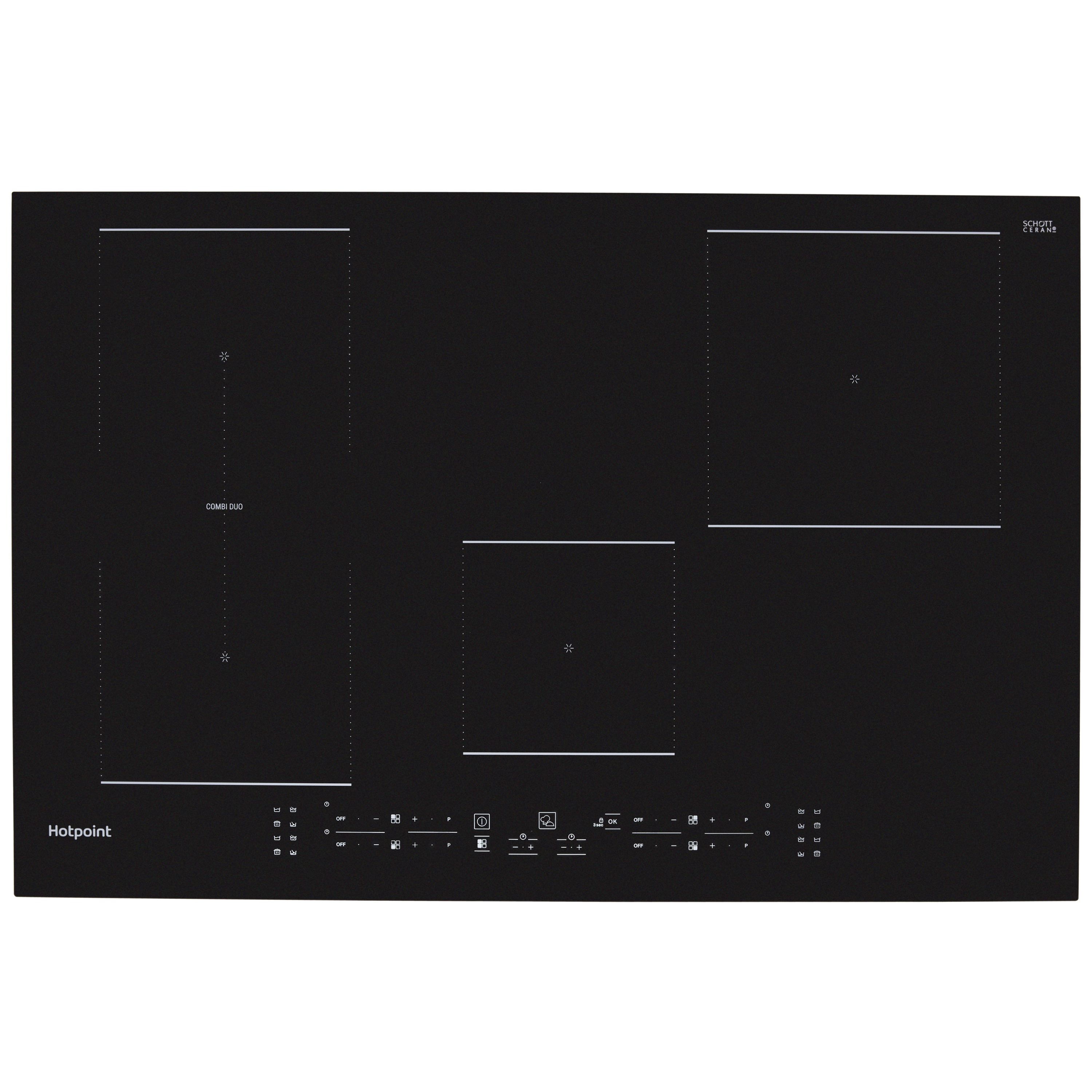 Hotpoint TB3977BBF 4 Zone Glass Induction Hob (W)770mm - Black | DIY at B&Q
