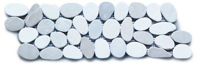 House of Mosaics Brighton Multicolour Silver effect Natural stone Wall ...