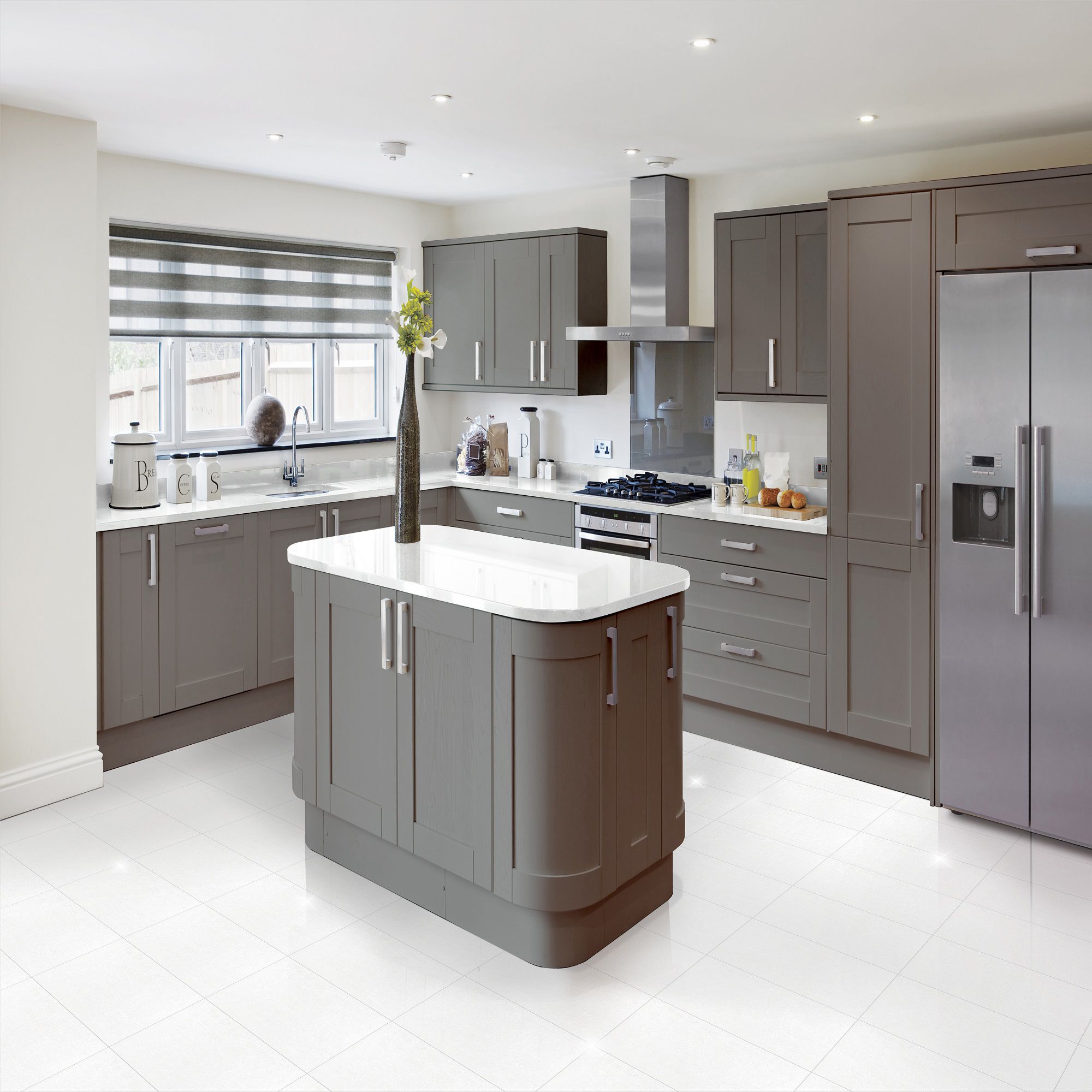 House of Mosaics Opulence Vanilla Gloss Speckled Stone effect Porcelain ...