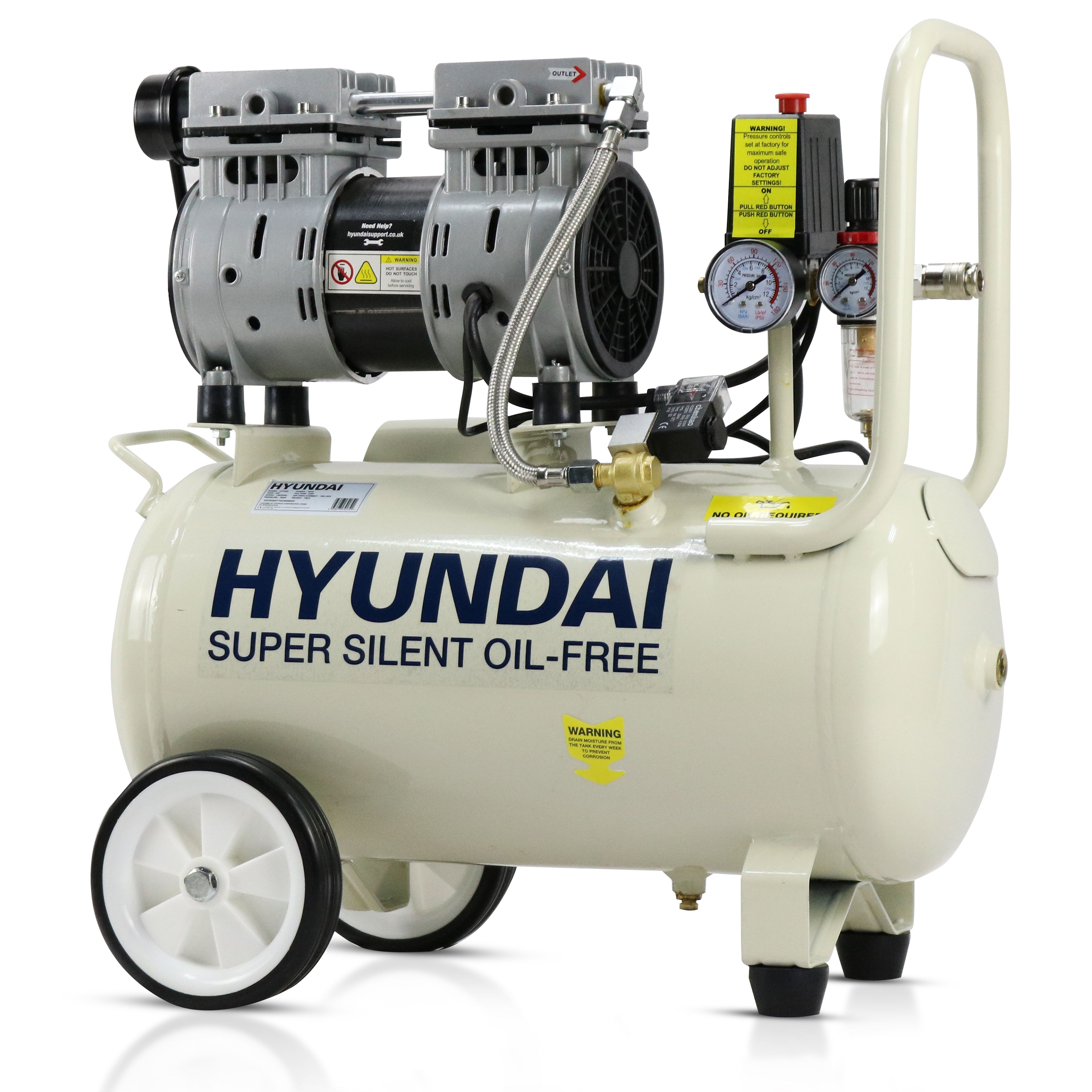 Hyundai Silent 230V 24L Corded Compressor HY7524
