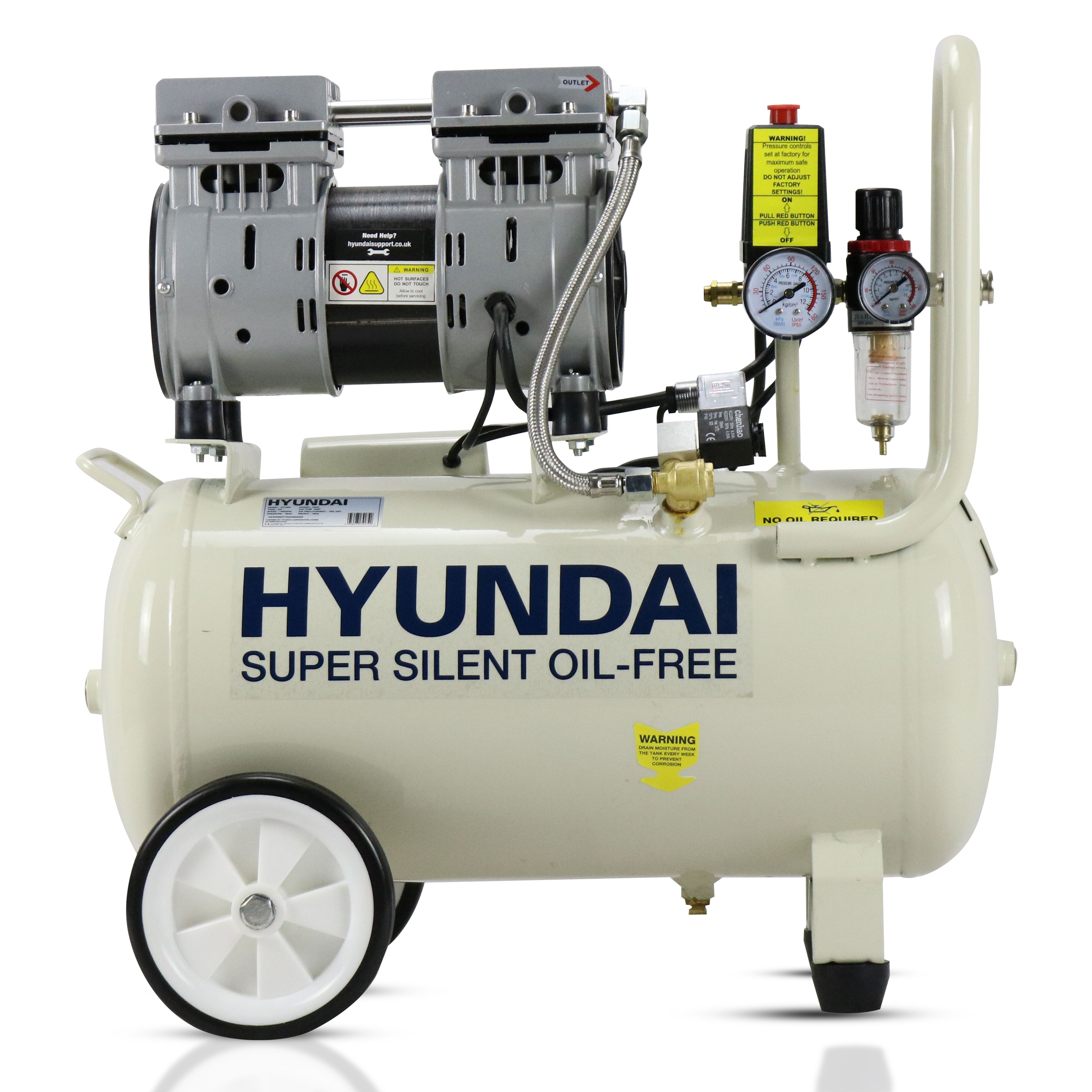 Hyundai Silent 230V 24L Corded Compressor HY7524
