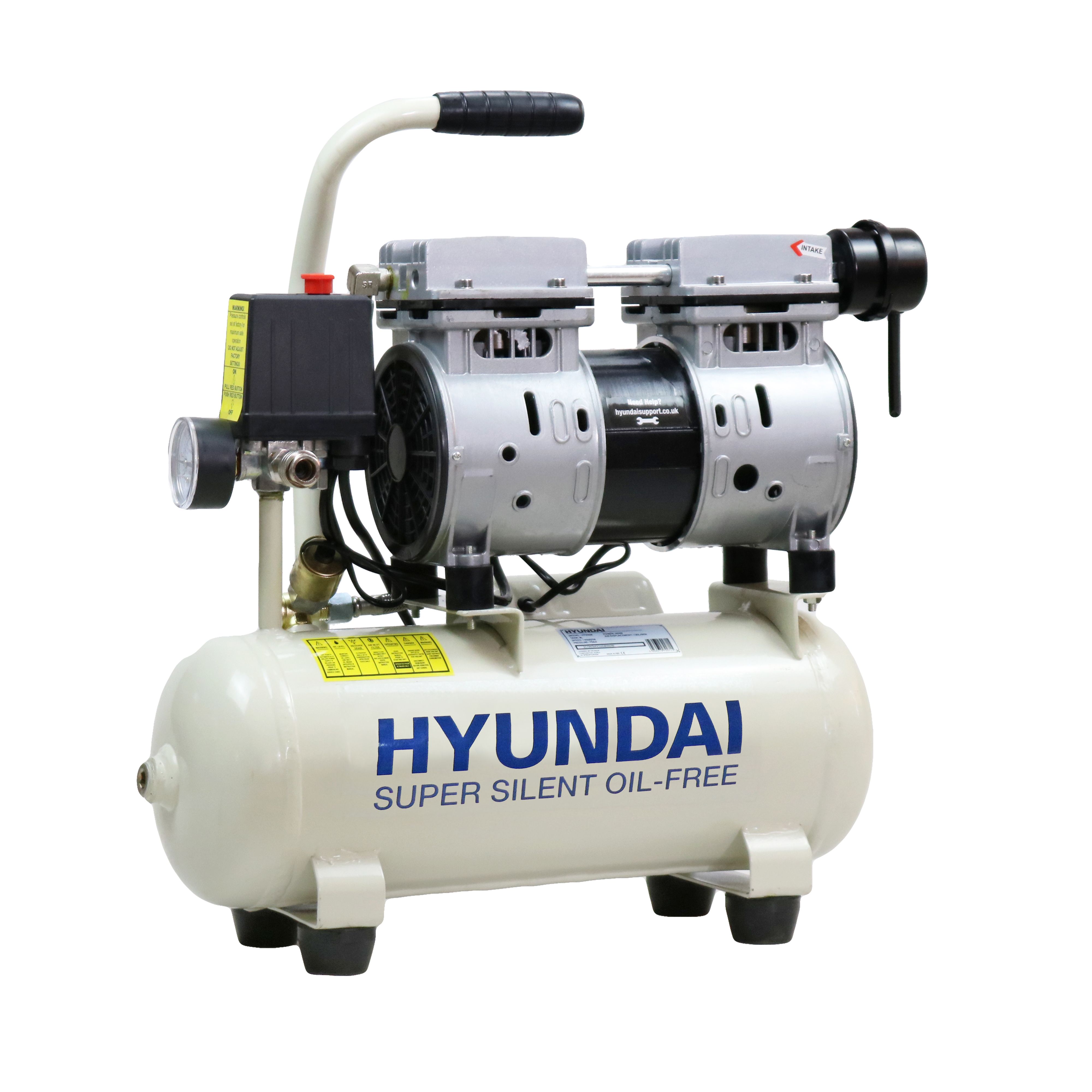 Buy Hyundai Silent 230V 8L Corded Compressor HY5508 | DIY at B&Q