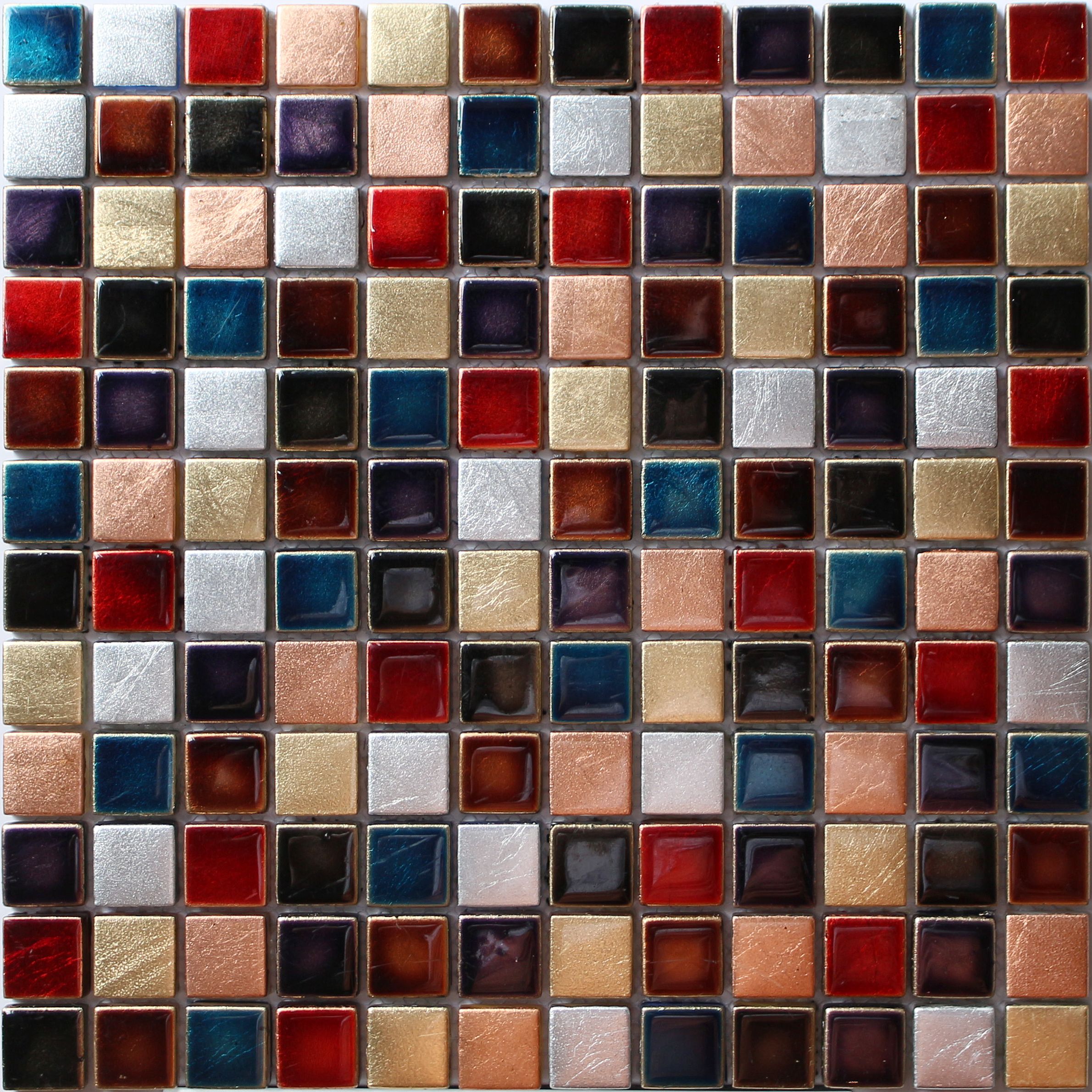 Ibiza Multicolour Gloss Handmade effect Glass Mosaic tile, (L)300mm (W ...