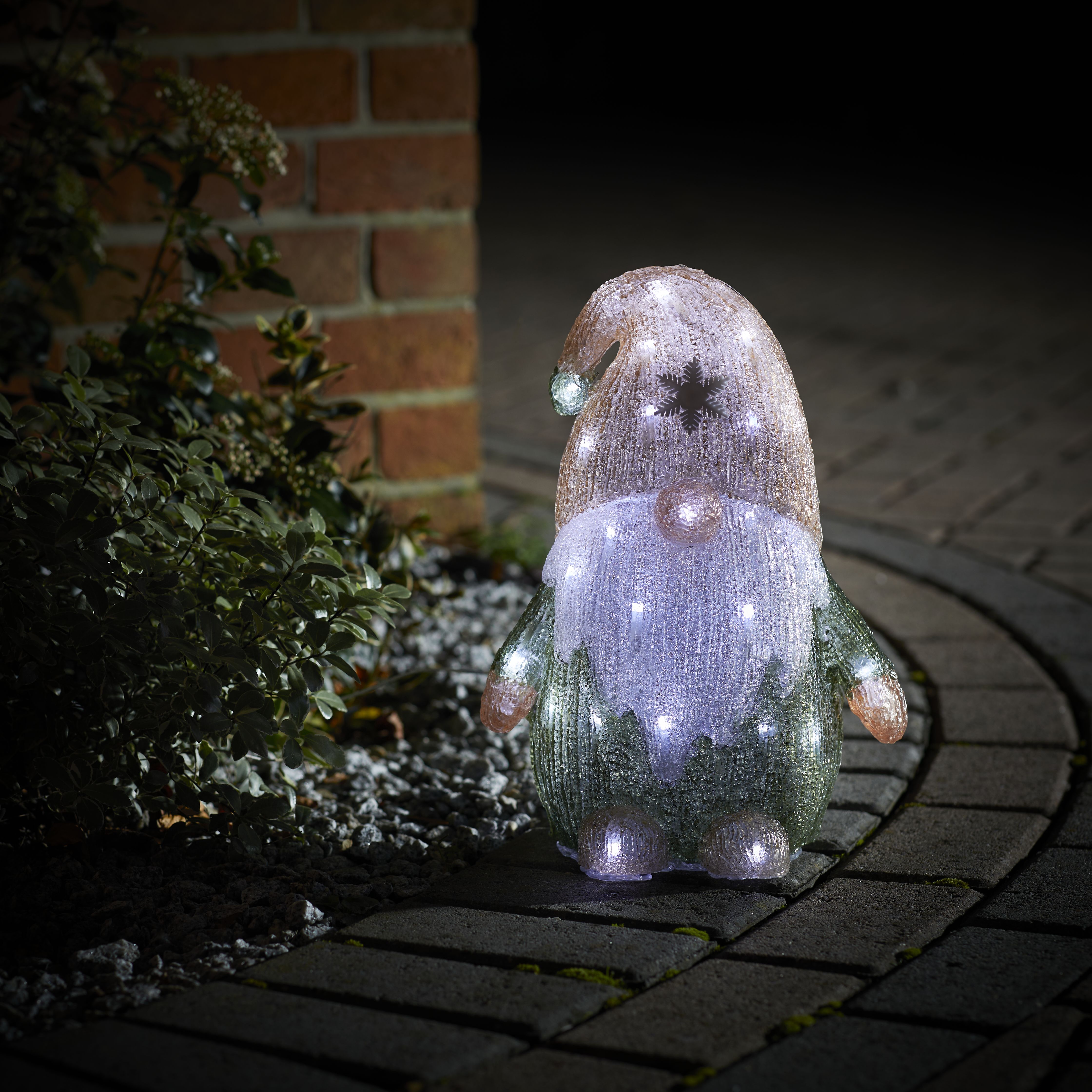 Ice white LED Multicolour Gonk Freestanding Single christmas light (H ...