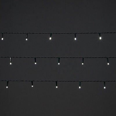 Ice white LED Timer function String lights Green cable