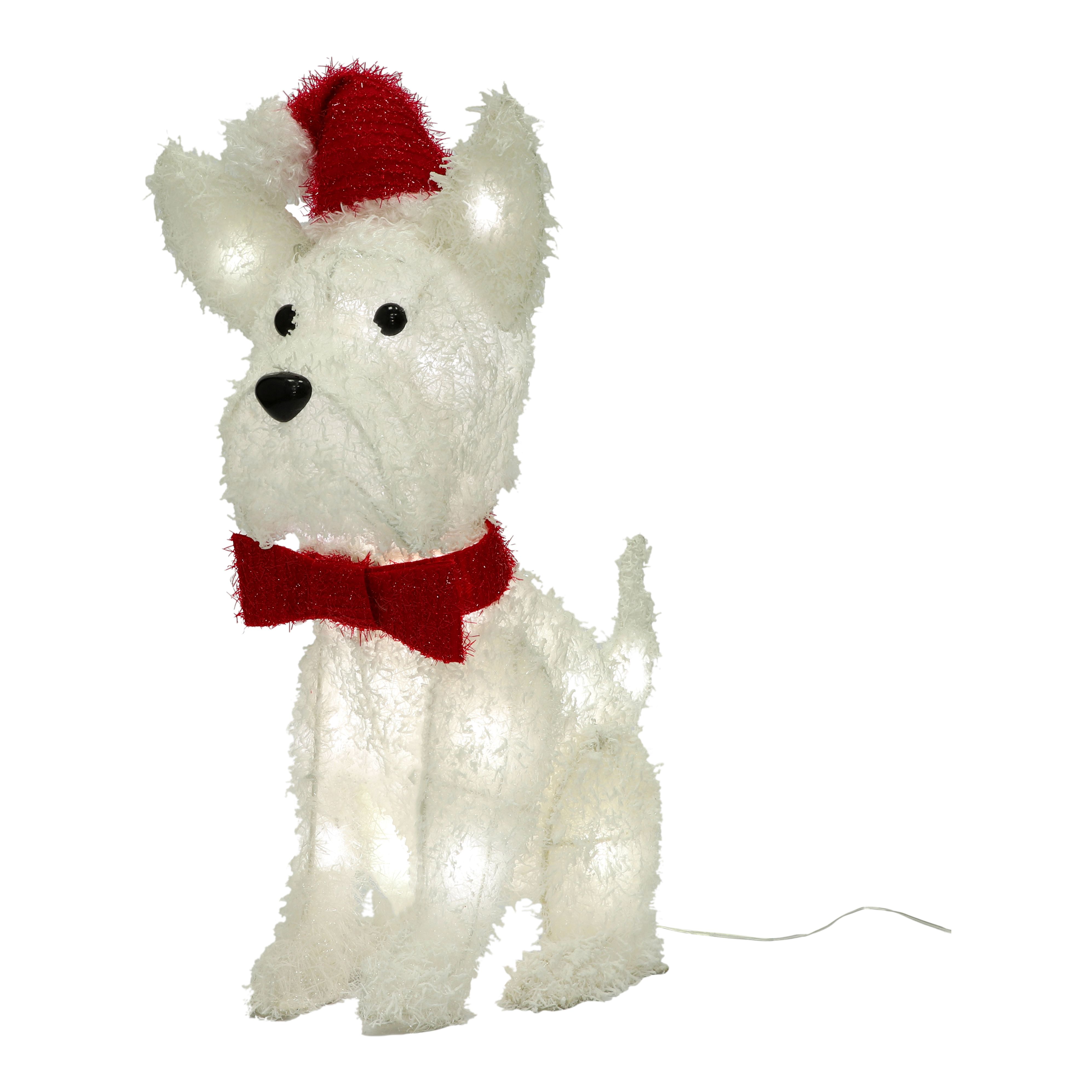 Ice white LED White Dog Freestanding Single christmas light (H) 390mm ...