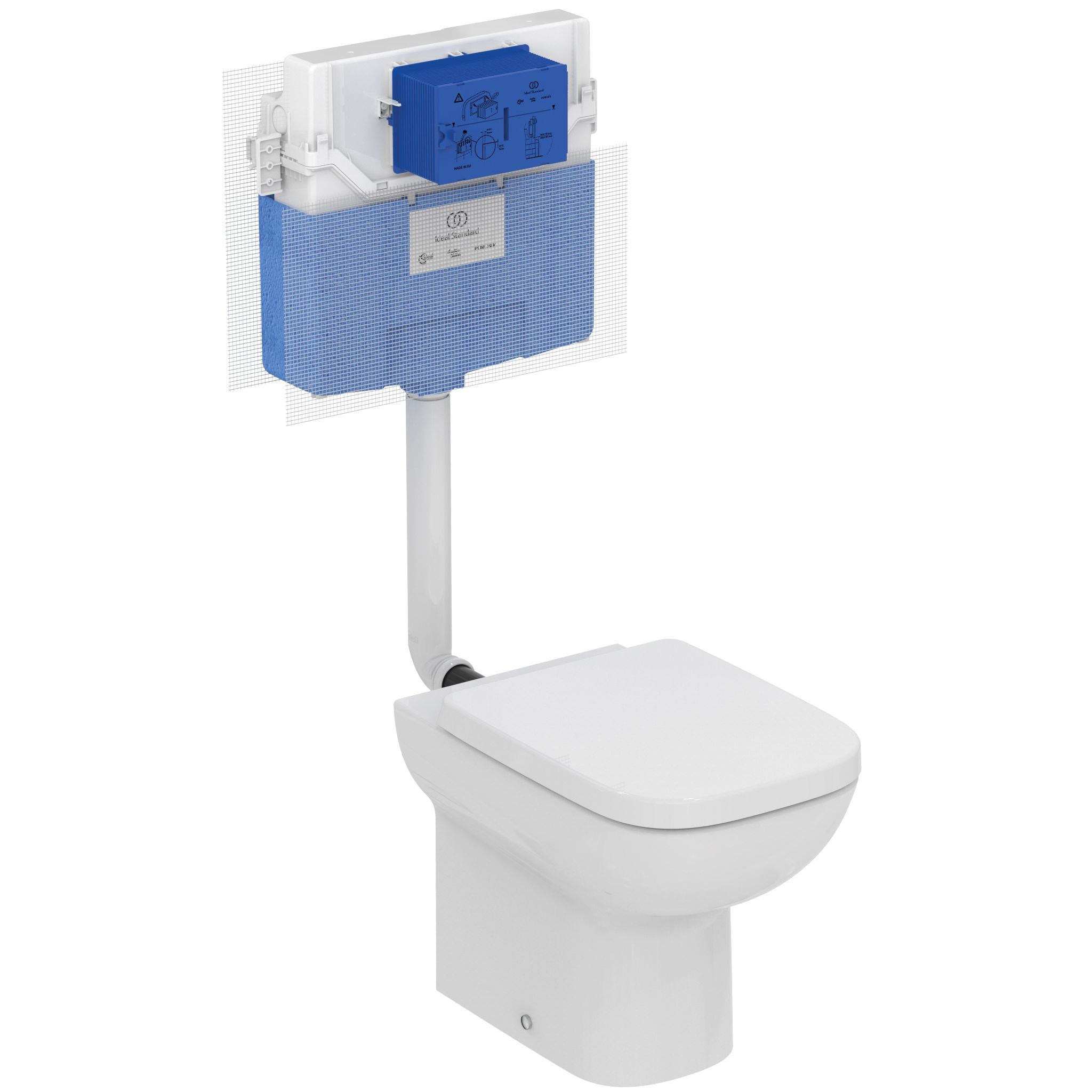 Ideal Standard i.life A White Rimless Square Back to wall Toilet with ...