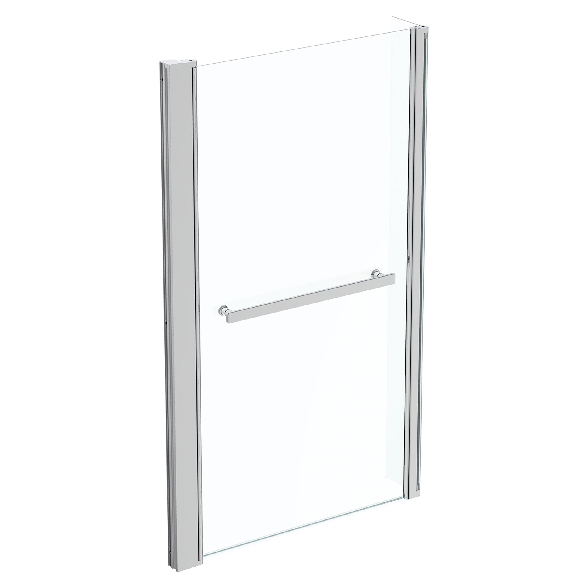 Ideal Standard Straight 1 panel Clear glass Bright Silver effect frame ...