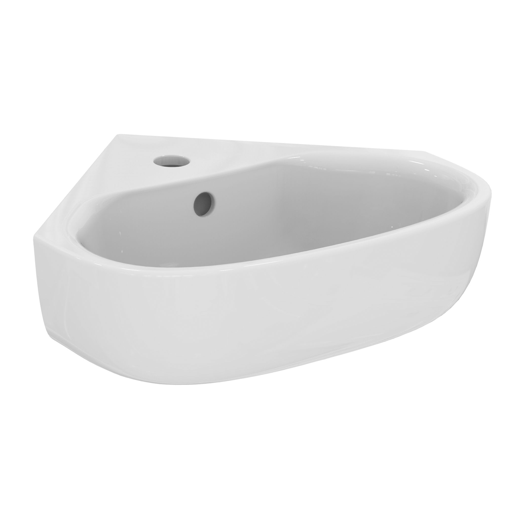 Ideal Standard Studio echo White Wall-mounted Corner Basin (W)45cm ...