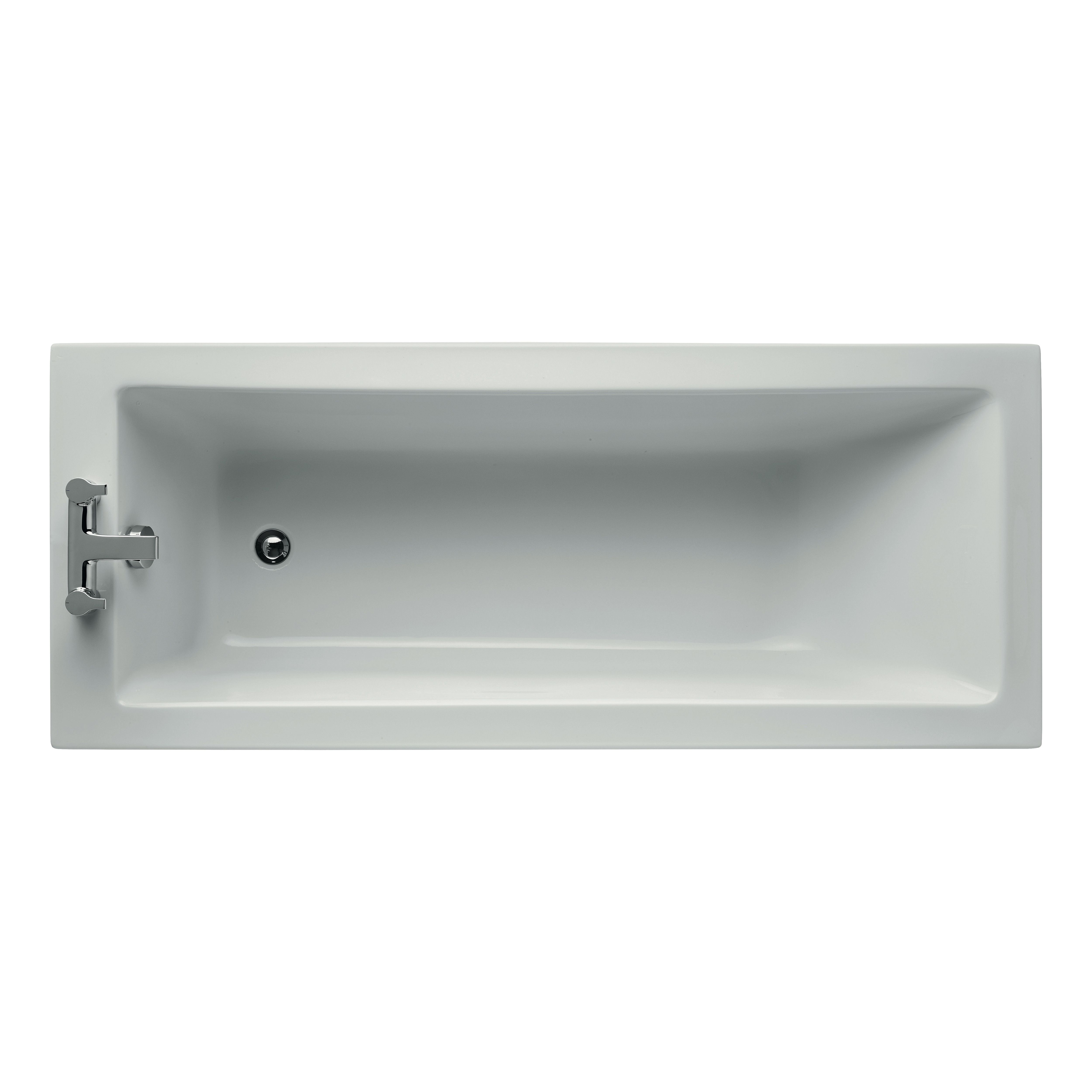 Ideal Standard Tempo cube White Rectangular Square Bath Single ended ...