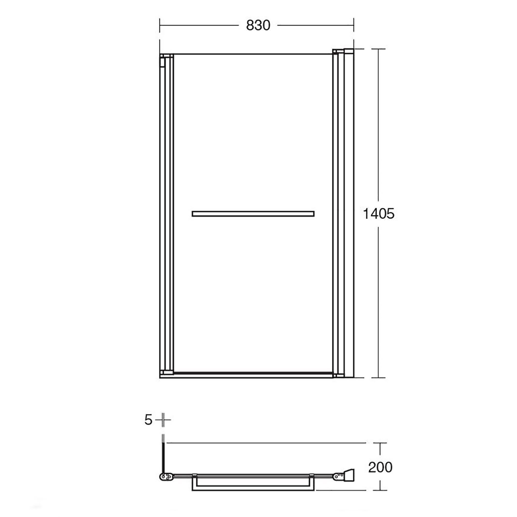 Ideal Standard Tempo Straight 1 panel Clear glass Bright Silver effect ...