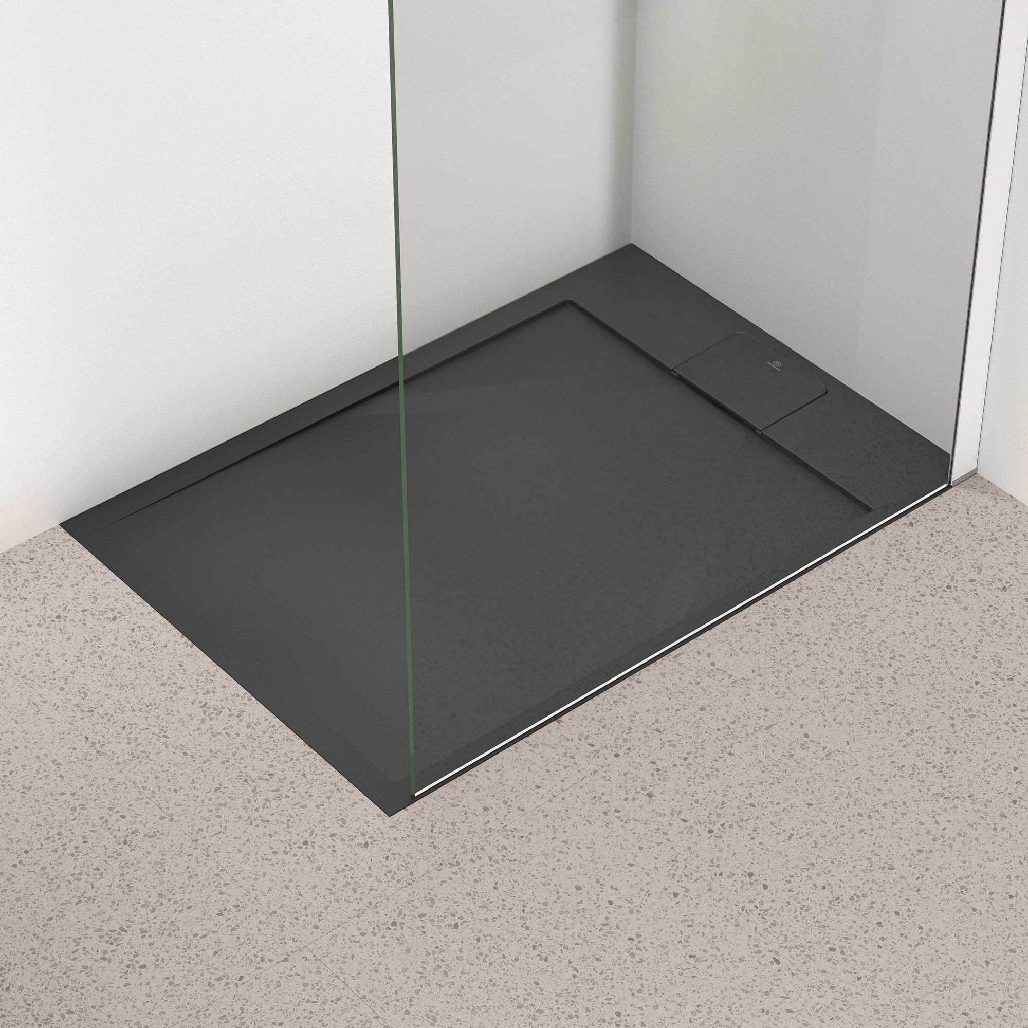 Ideal Standard Ultraflat S i.life Matt Jet Black Rectangular Centre ...