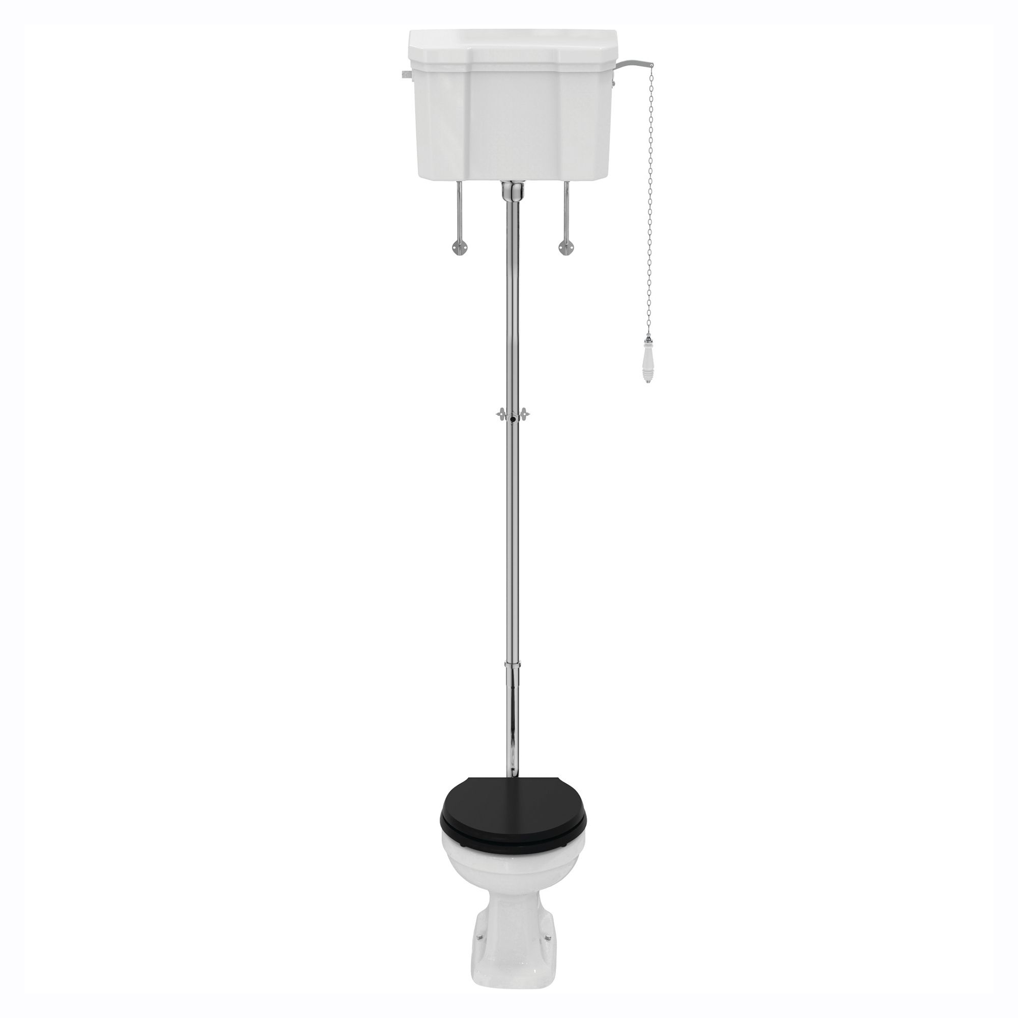 Ideal Standard Waverley White High-low Round Toilet set with Black ...