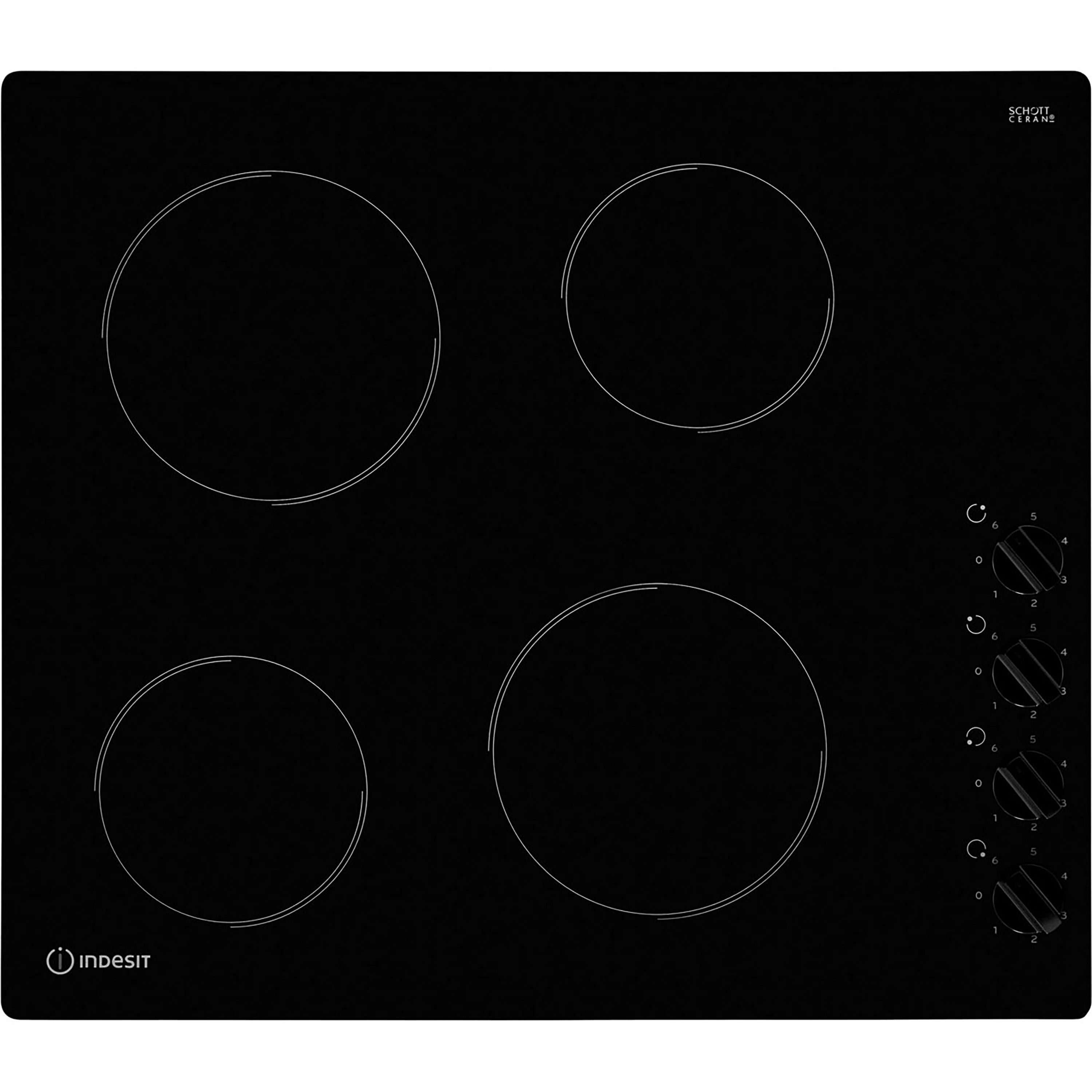 Indesit RI860C_BK 58cm Ceramic Hob - Black | DIY at B&Q