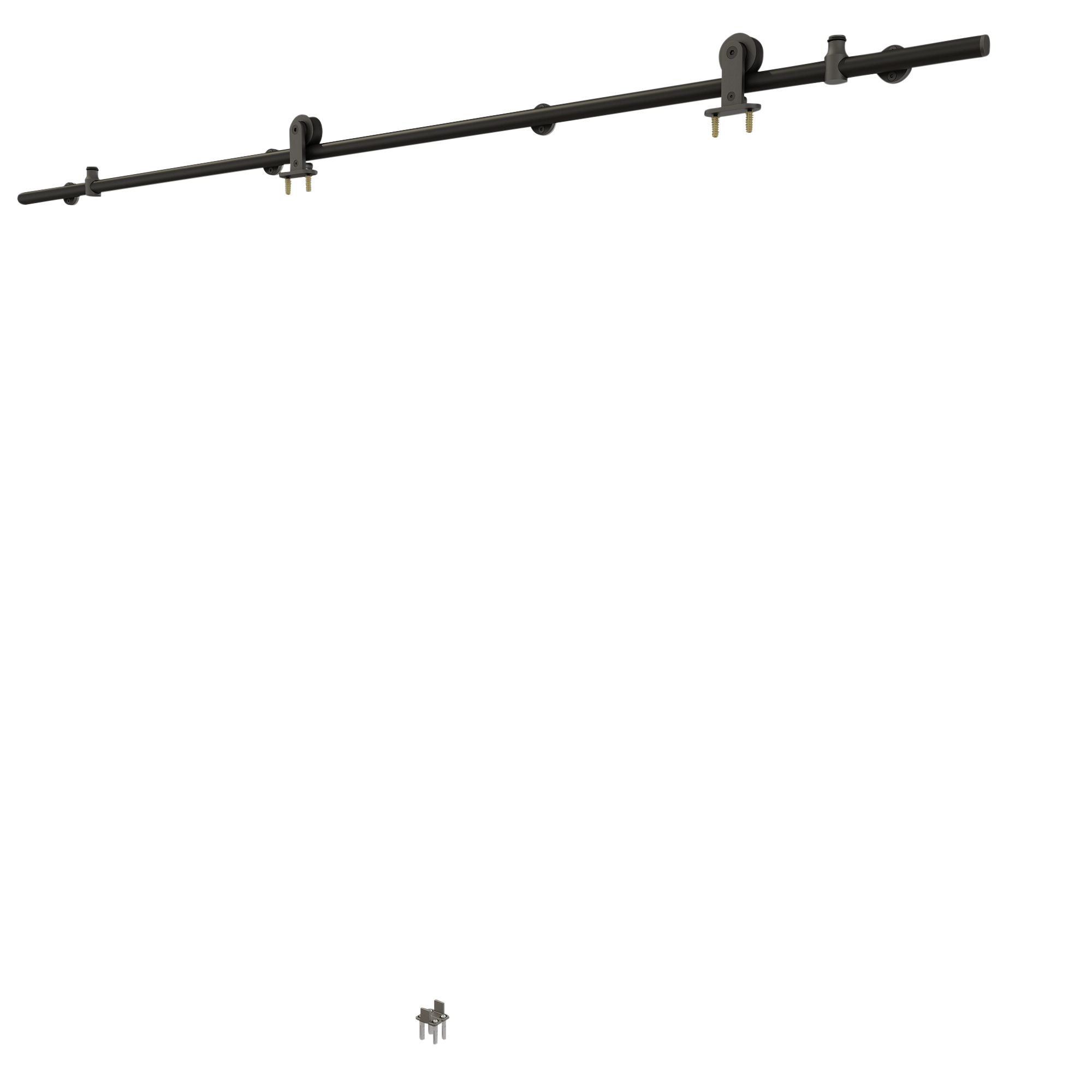 Industrial Black Powder-coated Sliding door track system (L) 200cm ...